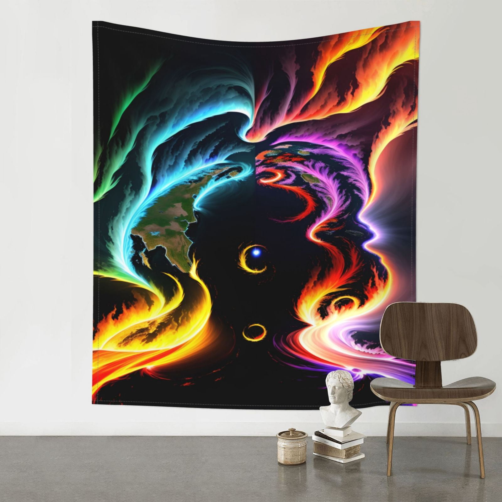 ZNDUO Colorful Neon Swirls Woman Art Pattern Wall Tapestry, Tapestries ...