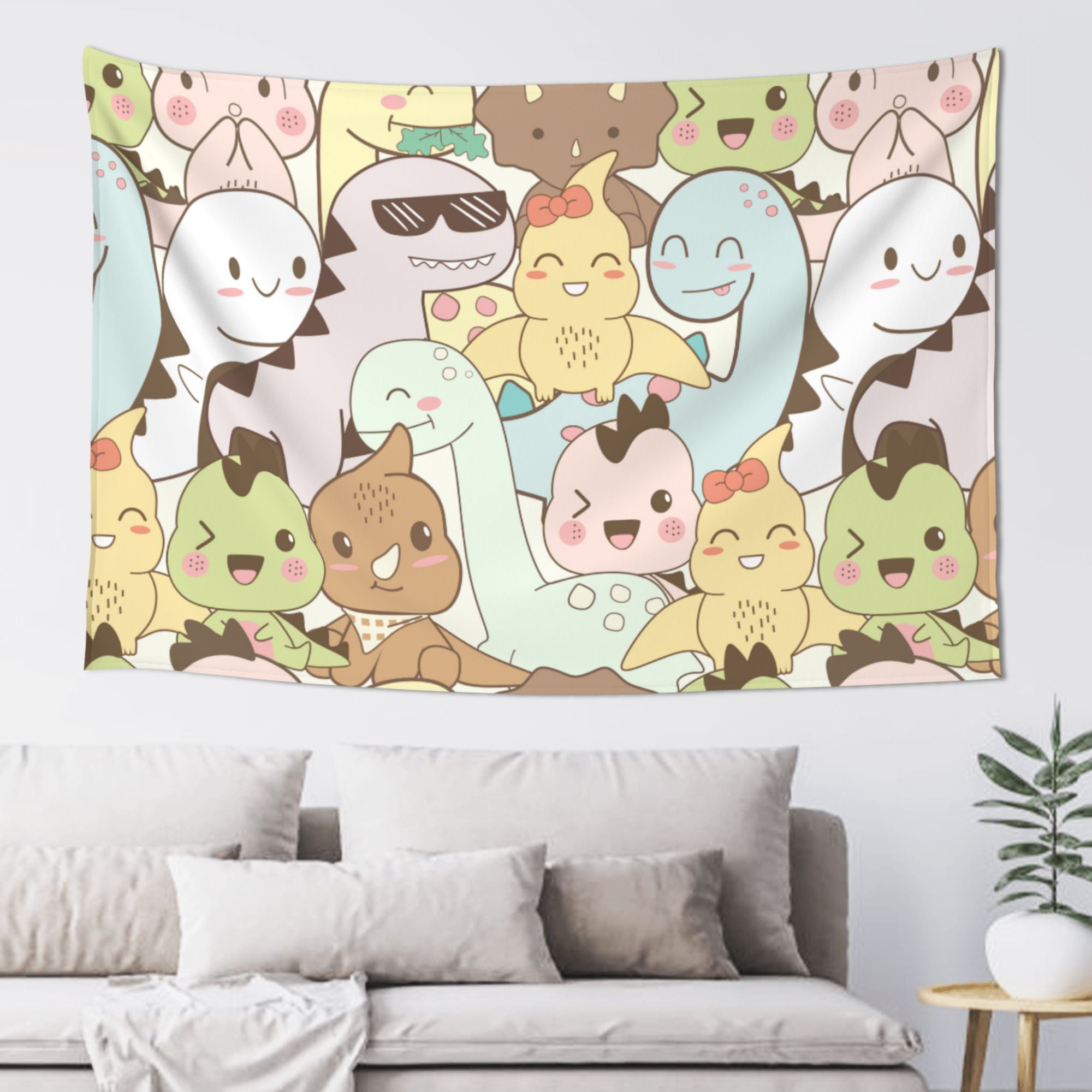 ZNDUO Cute Cartoon Dino Tapestry, Wall Tapestries for Bedroom, 60 x 40 ...