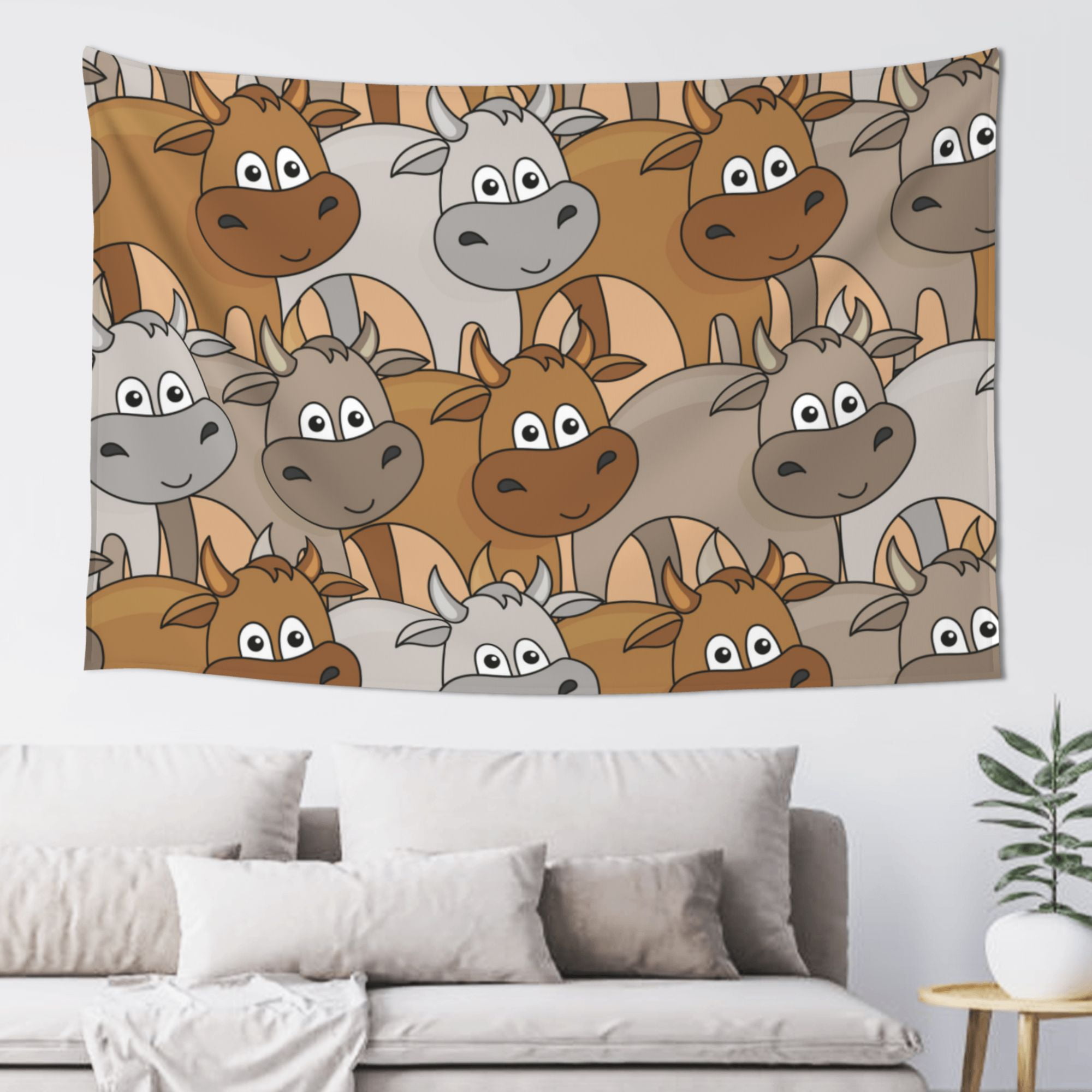 ZNDUO Cute Cartoon Little Cows Tapestry, Wall Tapestries for Bedroom ...