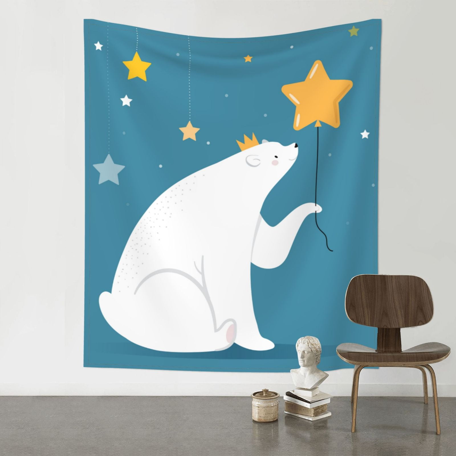 ZNDUO Cute Polar Bear Baby Doodle Pattern Wall Tapestry, Tapestries for ...