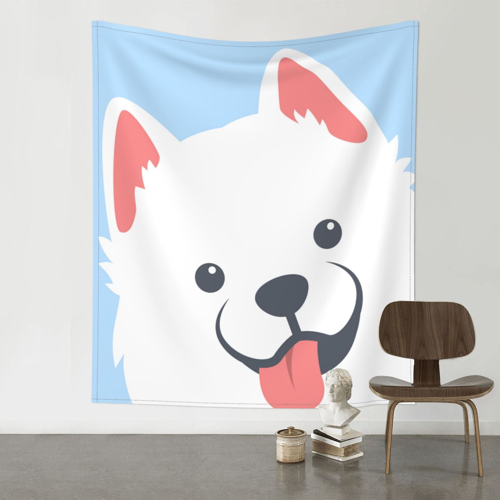 ZNDUO Cute Samoyed Dog Pattern Wall Tapestry, Tapestries for Living ...