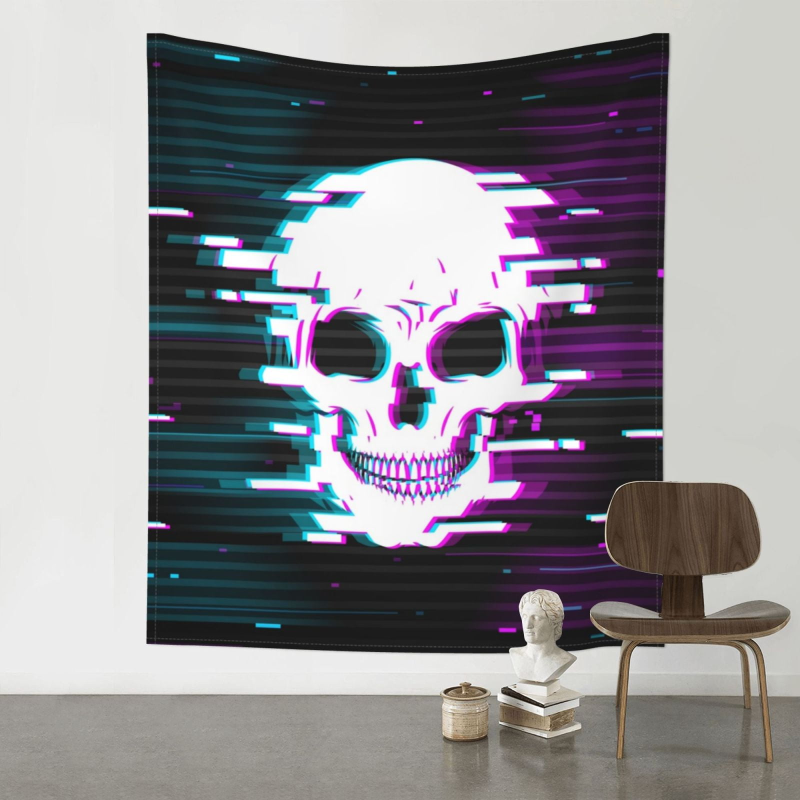 ZNDUO Cyberpunk Robot Skull Pattern Wall Tapestry, Tapestries for ...