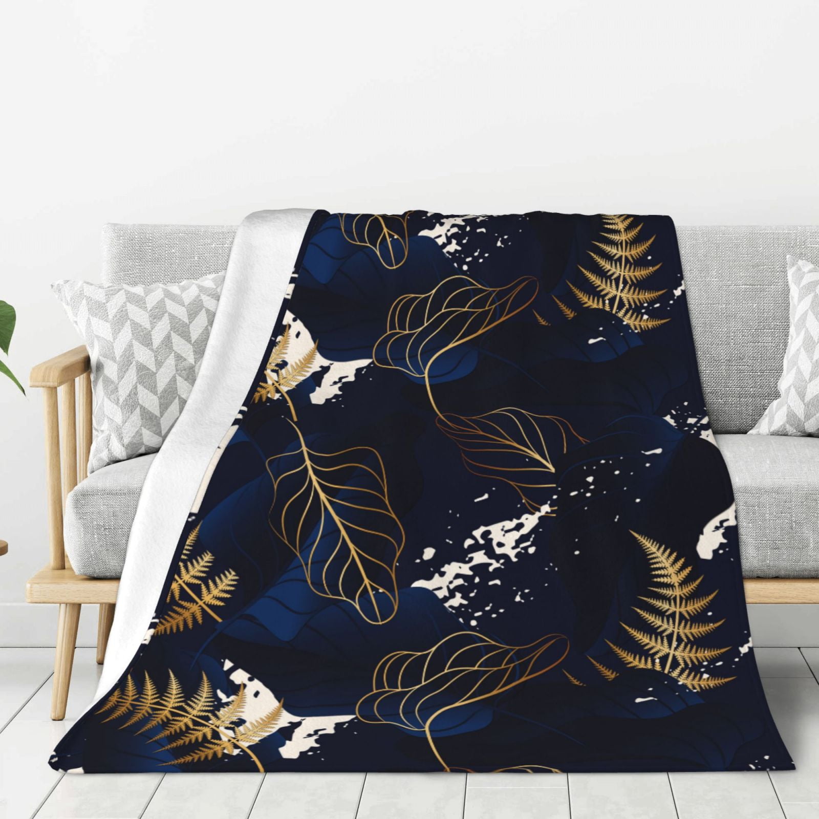 ZNDUO Dark Blue Vintage Leaf Texture Art Pattern Pattern Thickening ...