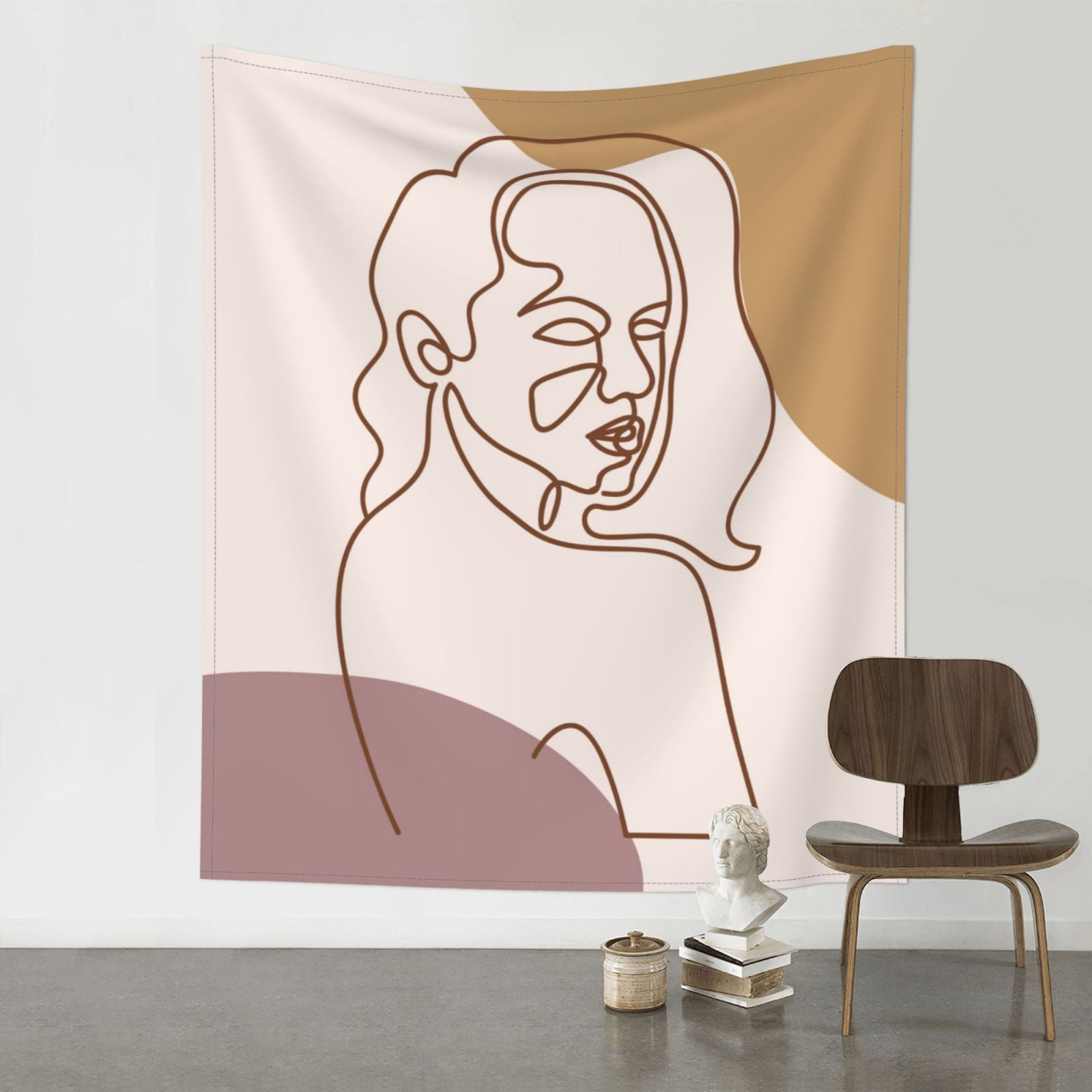 ZNDUO Face Outline Line Art Pattern Wall Tapestry, Tapestries for ...