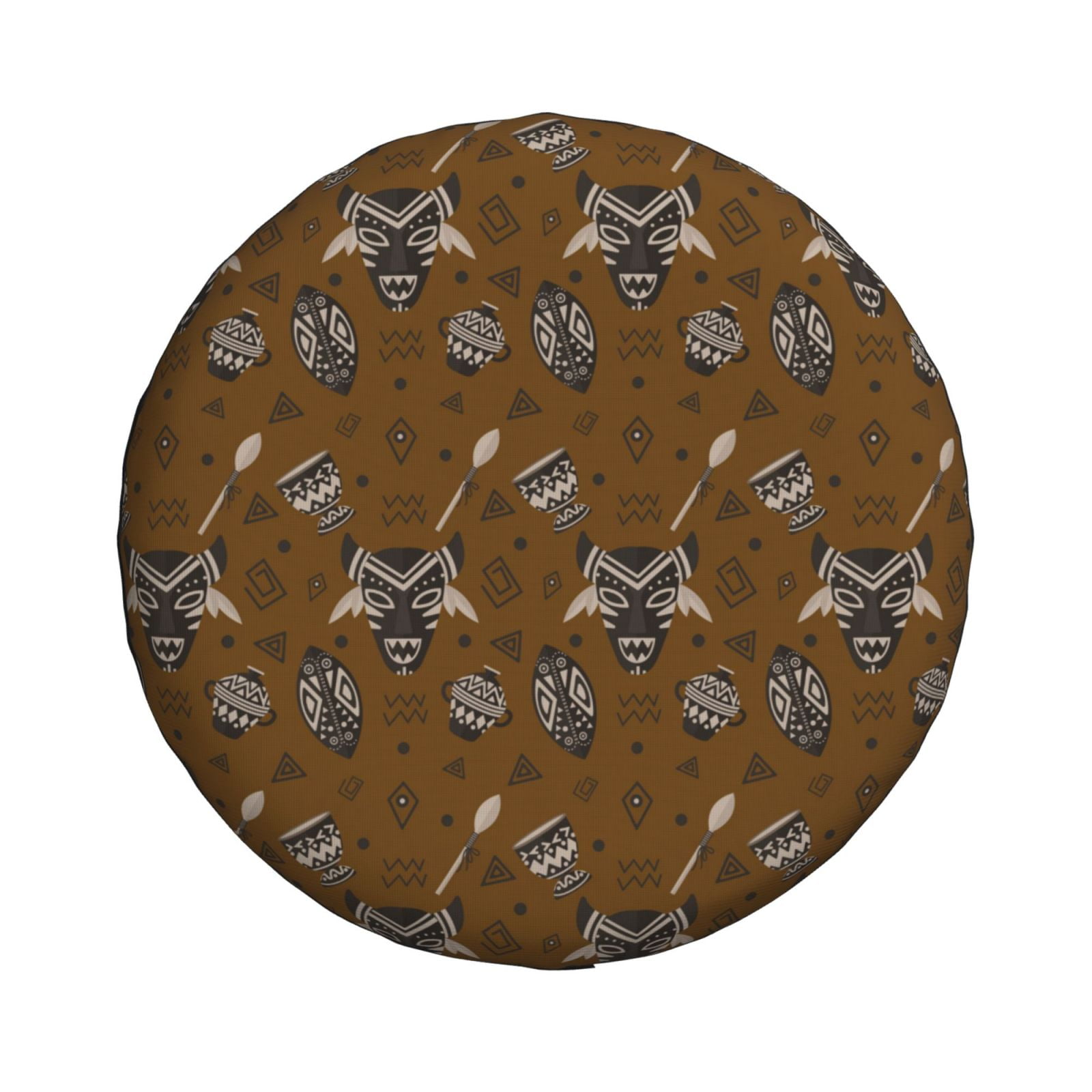 ZNDUO Flat African Design Brown Pattern Spare Tire Cover, Universal ...