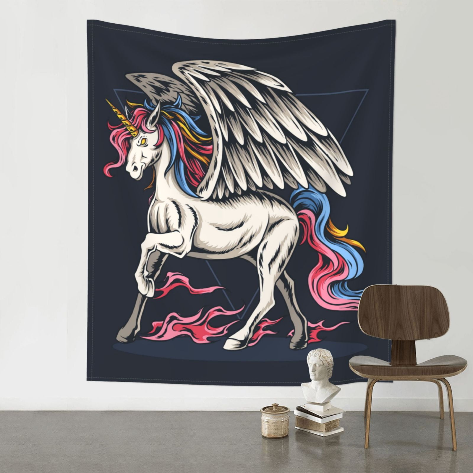 ZNDUO Flying Unicorn Cartoon Pattern Wall Tapestry, Tapestries for ...