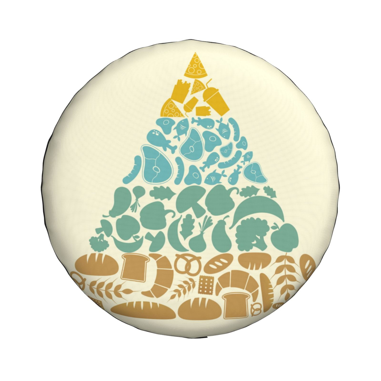 ZNDUO Food Pyramid Pattern Spare Tire Cover, Universal Spare Tire Wheel ...