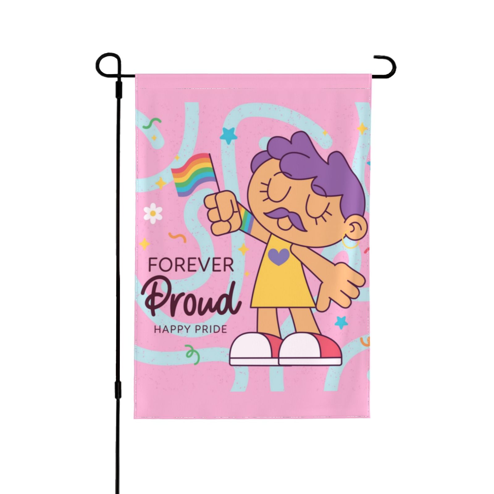 ZNDUO Forever Pride Day Art Pattern LGBT Garden Flag, Small Yard Lawn ...