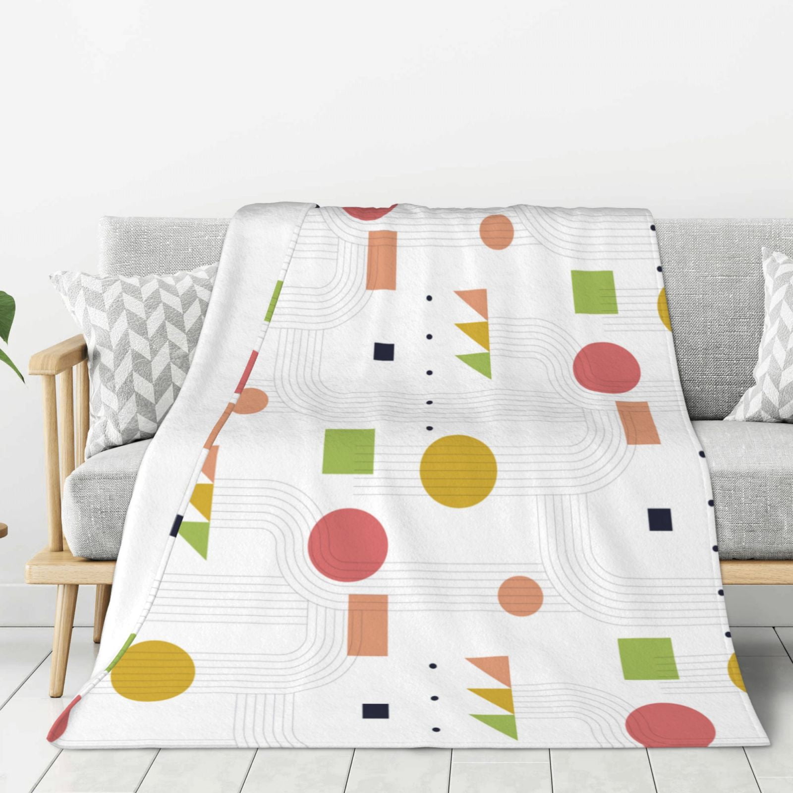 ZNDUO Hand Drawn Boho Geometric Pattern Pattern Thickening Blanket ...