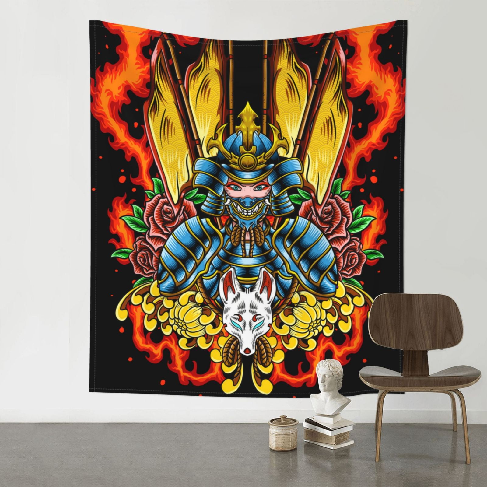 ZNDUO Japan Geisha Samurai Pattern Wall Tapestry, Tapestries for Living ...
