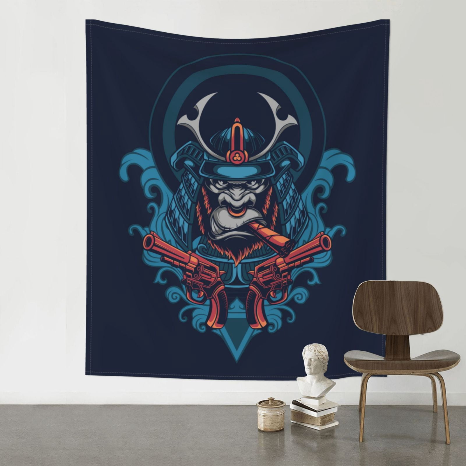 ZNDUO Japanese Samurai Gorilla Pattern Wall Tapestry, Tapestries for ...