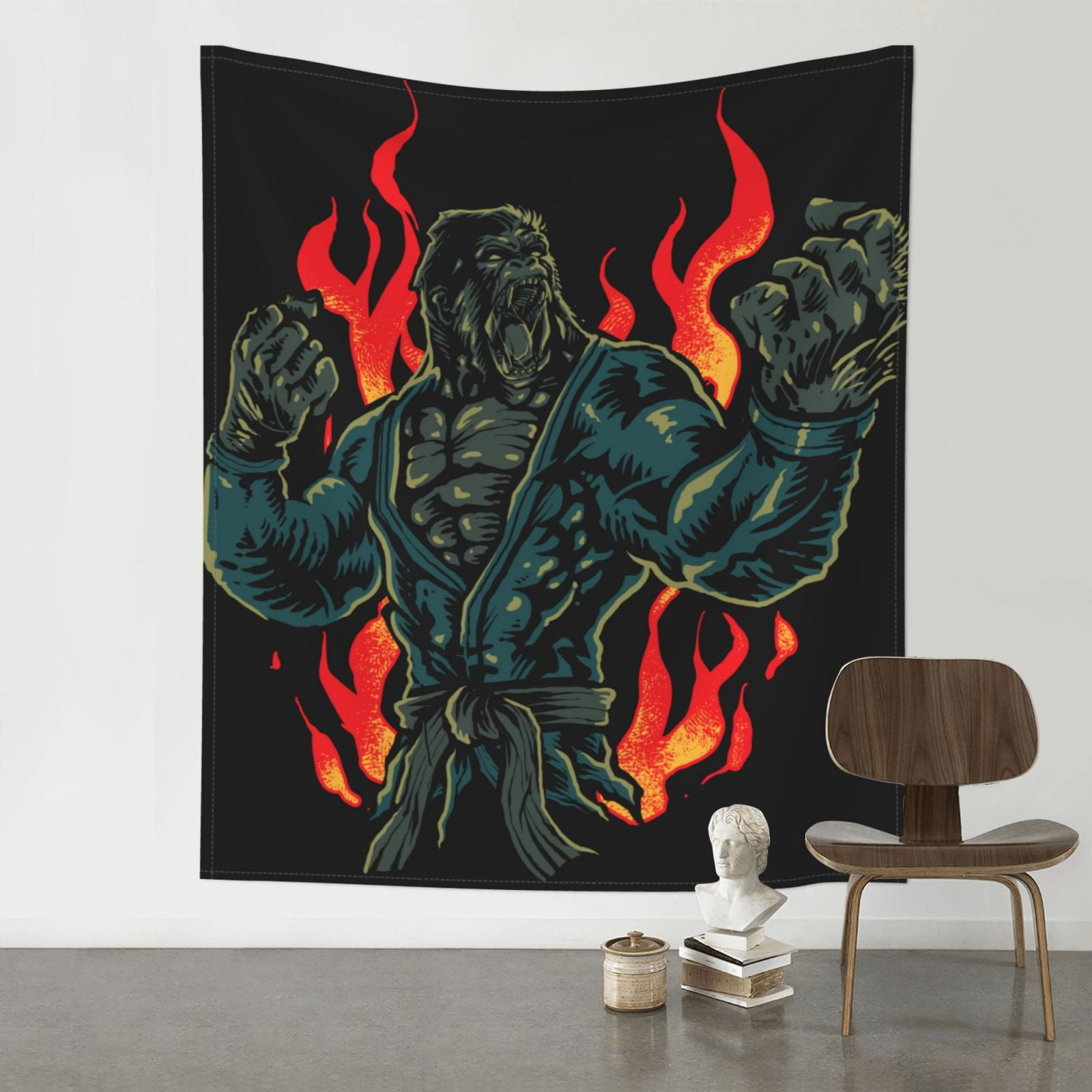 ZNDUO Jiu Jitsu Cartoon Gorilla Pattern Wall Tapestry, Tapestries for ...