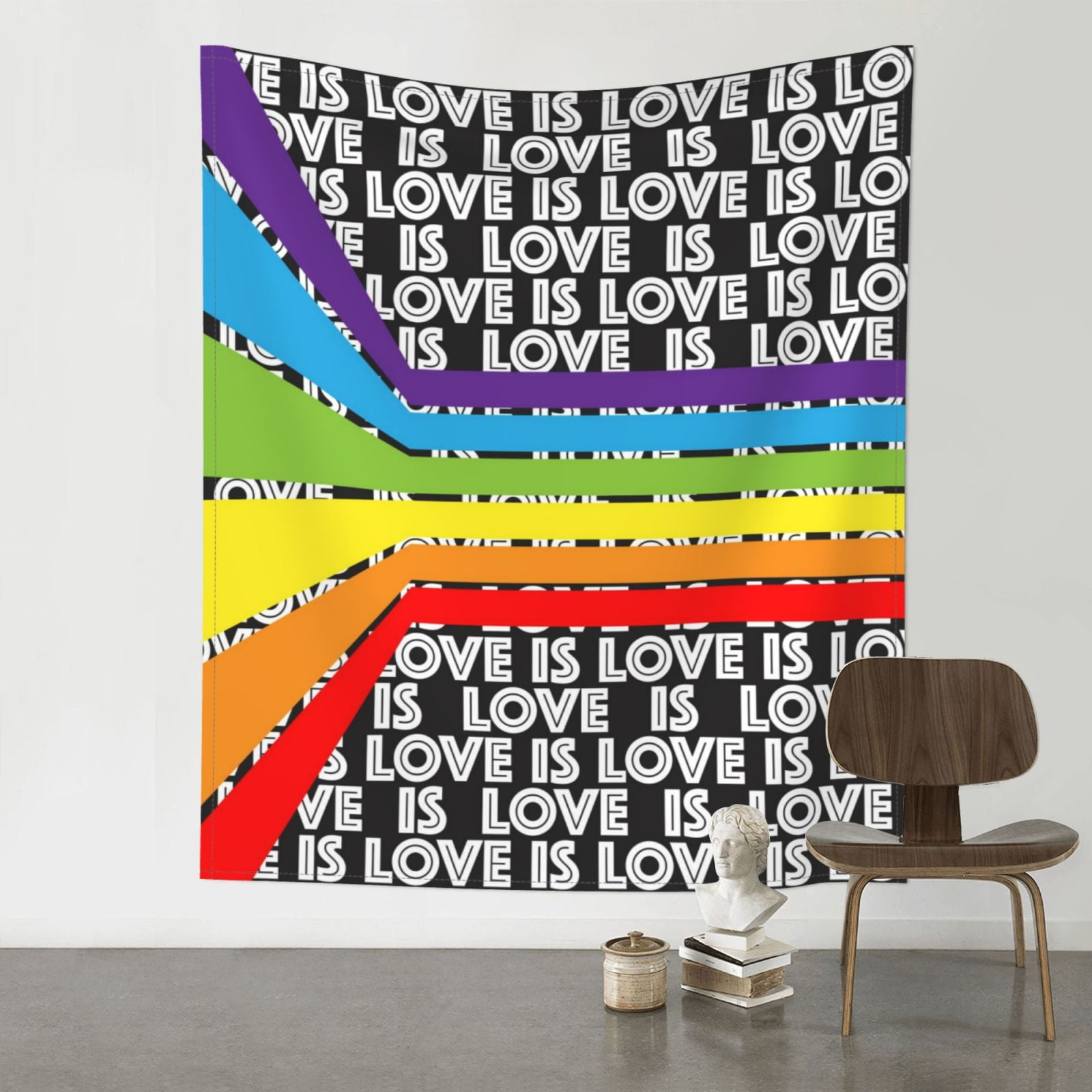 ZNDUO LGBT Rainbow Heart Love Pattern Wall Tapestry, Tapestries for ...