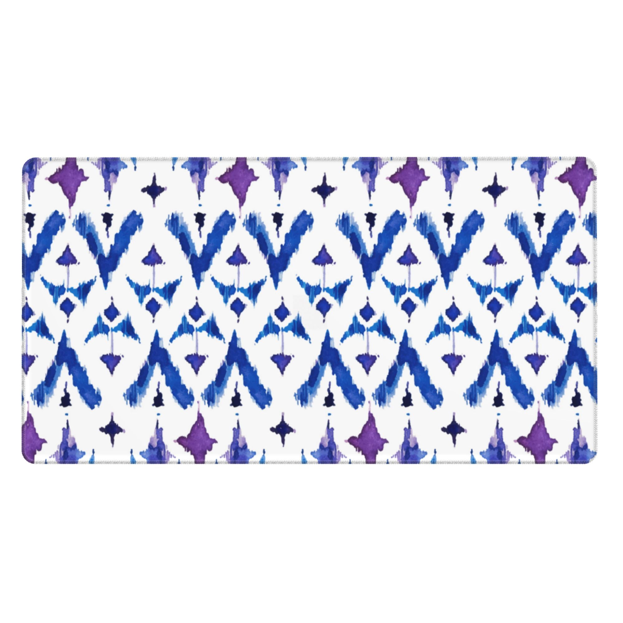 ZNDUO Large Rubber Mouse Pad Non-slip Desk Mat Ikat Blue Watercolor ...