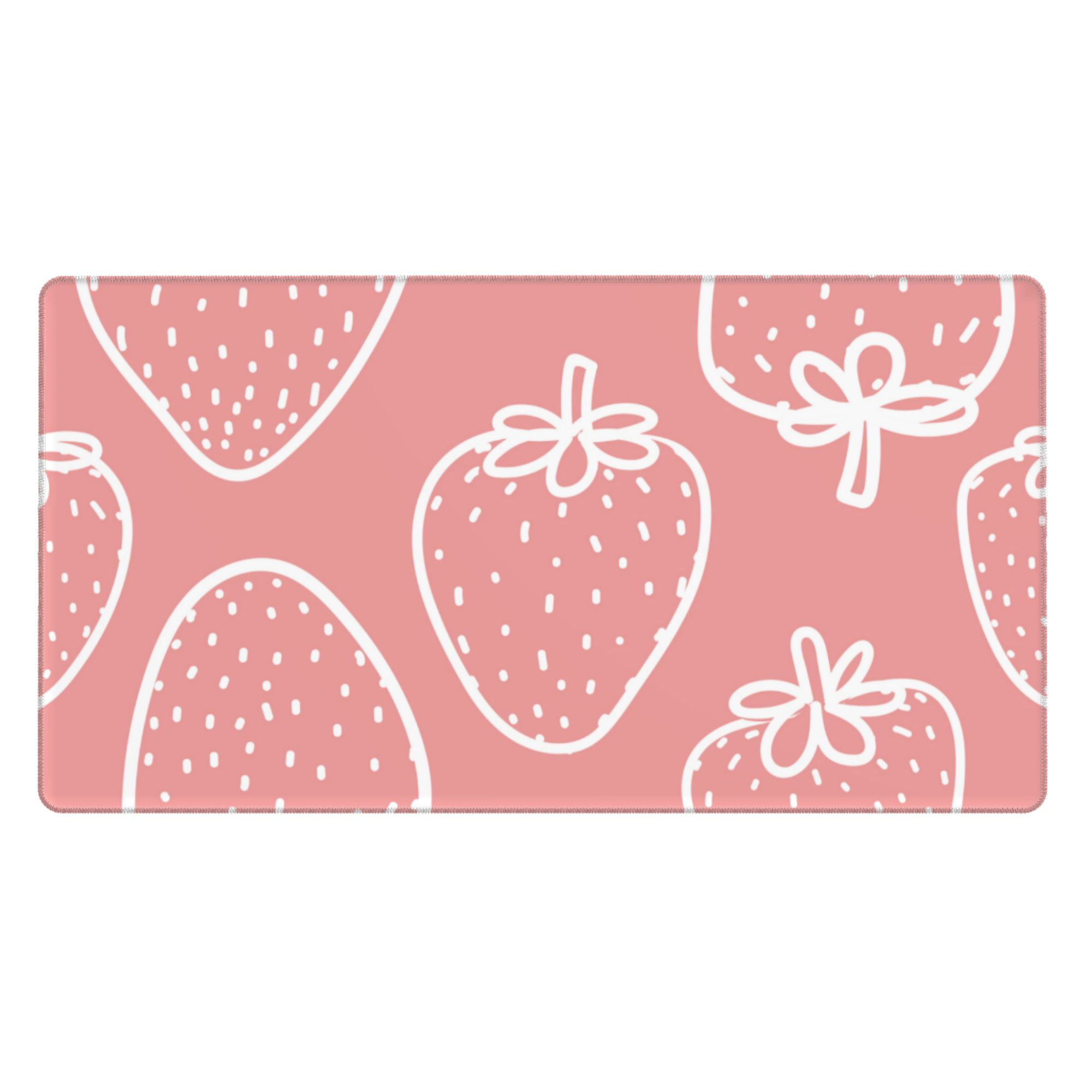 ZNDUO Large Rubber Mouse Pad Non-slip Desk Mat Pink Cartoon Strawberry ...