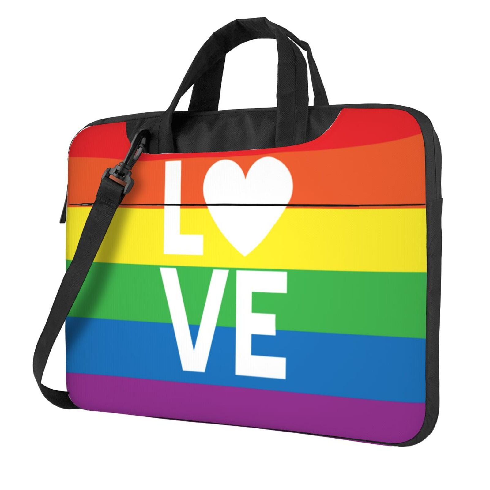 ZNDUO Lgbt Gay Love Rainbow Pattern Laptop Bag, 13 inch Business Casual ...