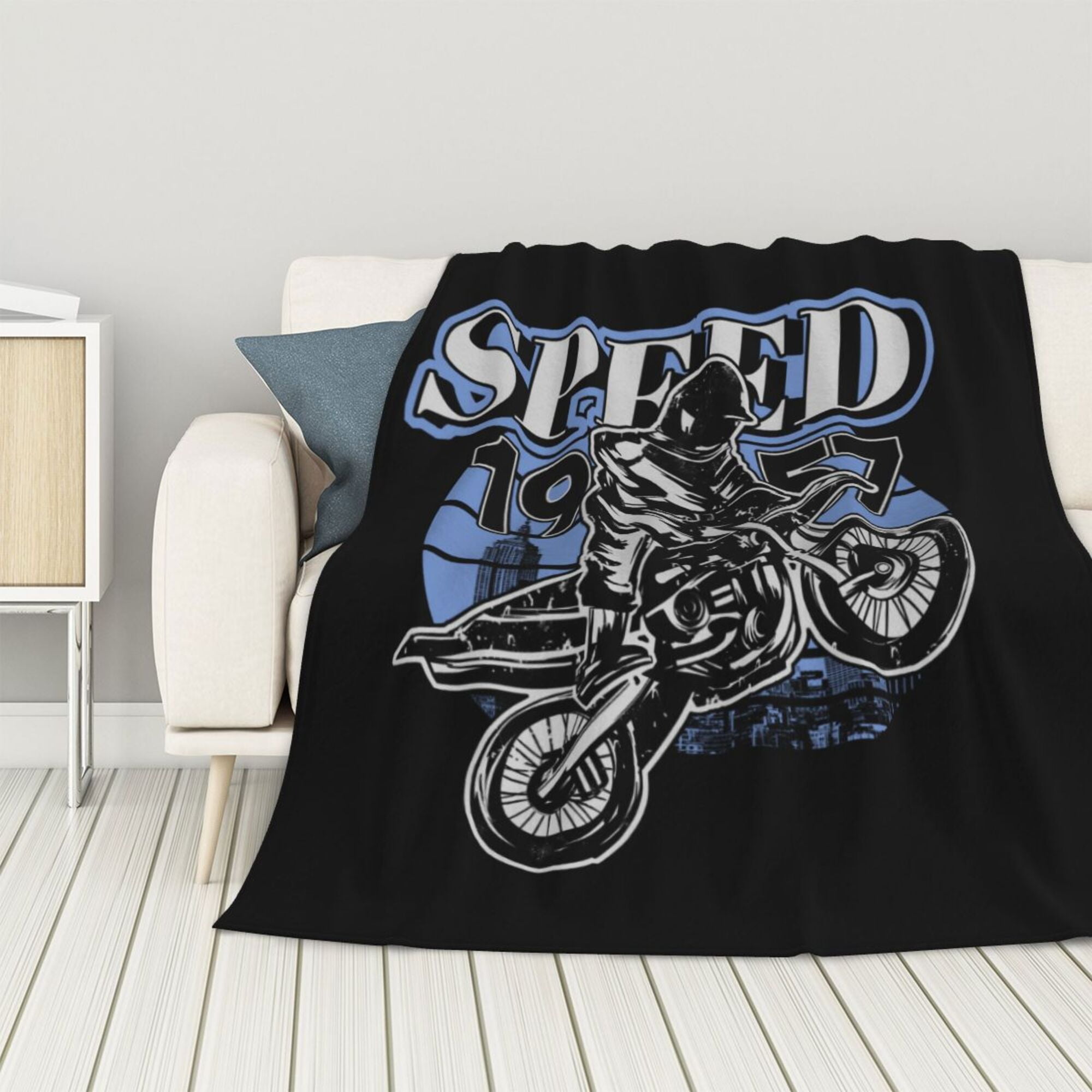 ZNDUO Lightweight Microfiber Bed Blanket, American Retro Motorcycle ...