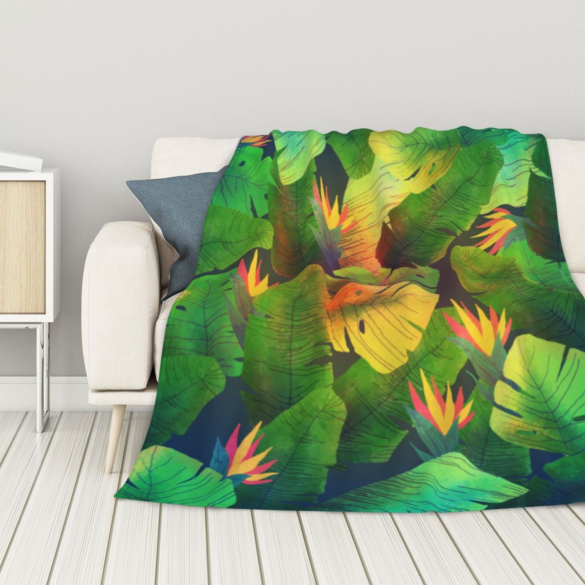 ZNDUO Lightweight Microfiber Bed Blanket, Beautiful Tropical Plant Art ...
