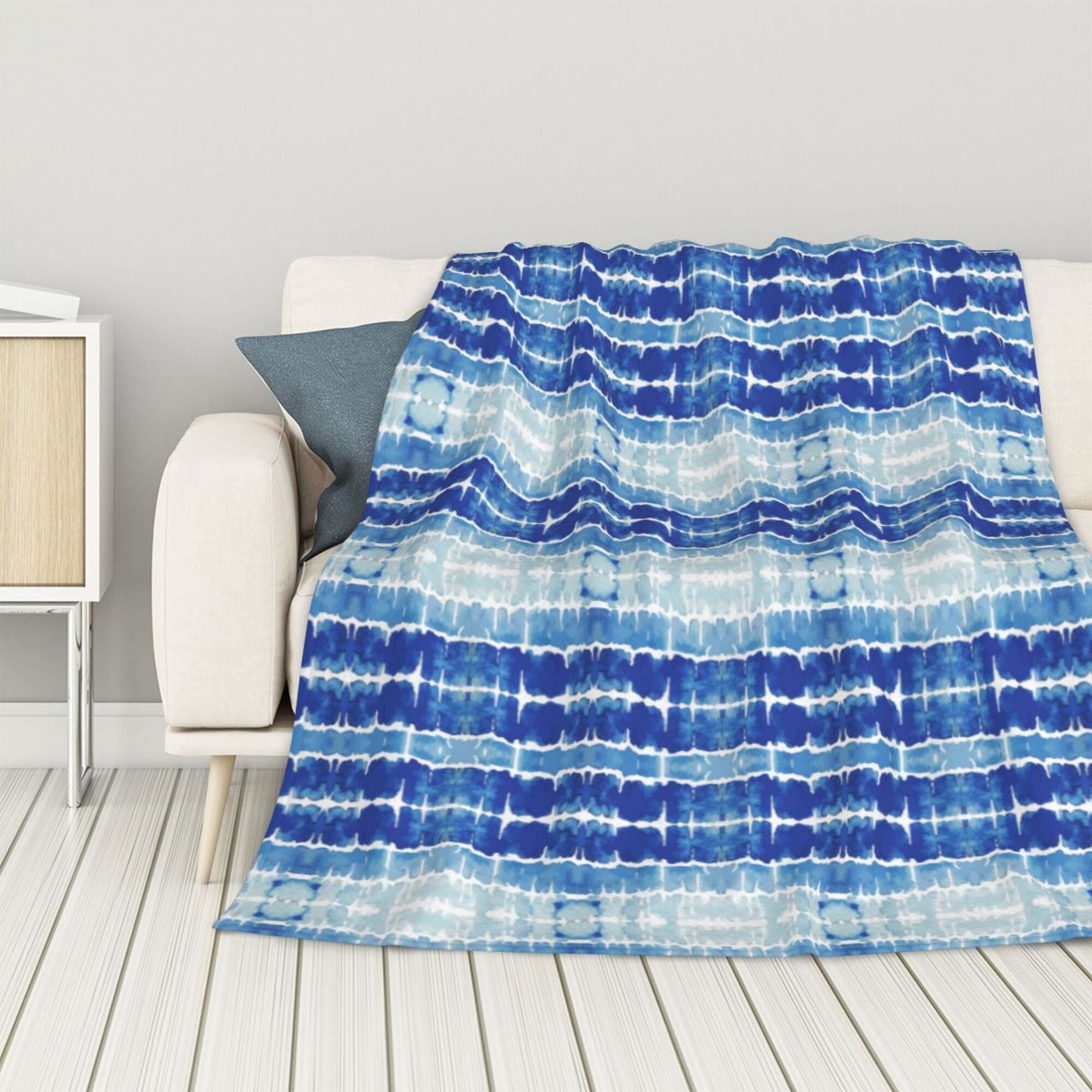 ZNDUO Lightweight Microfiber Bed Blanket, Blue Watercolor Vintage ...