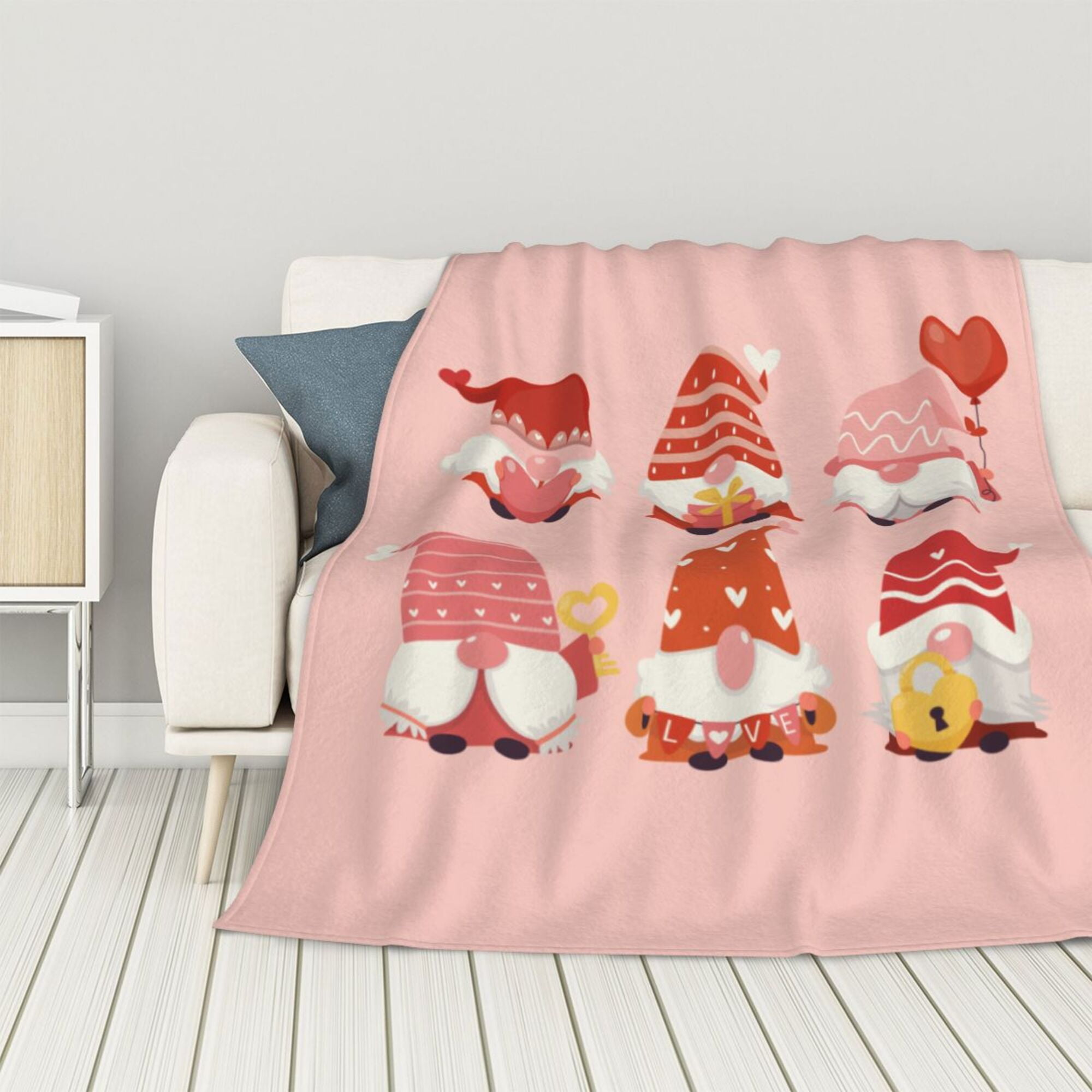 ZNDUO Lightweight Microfiber Bed Blanket, Cartoon Love Elf Pattern ...