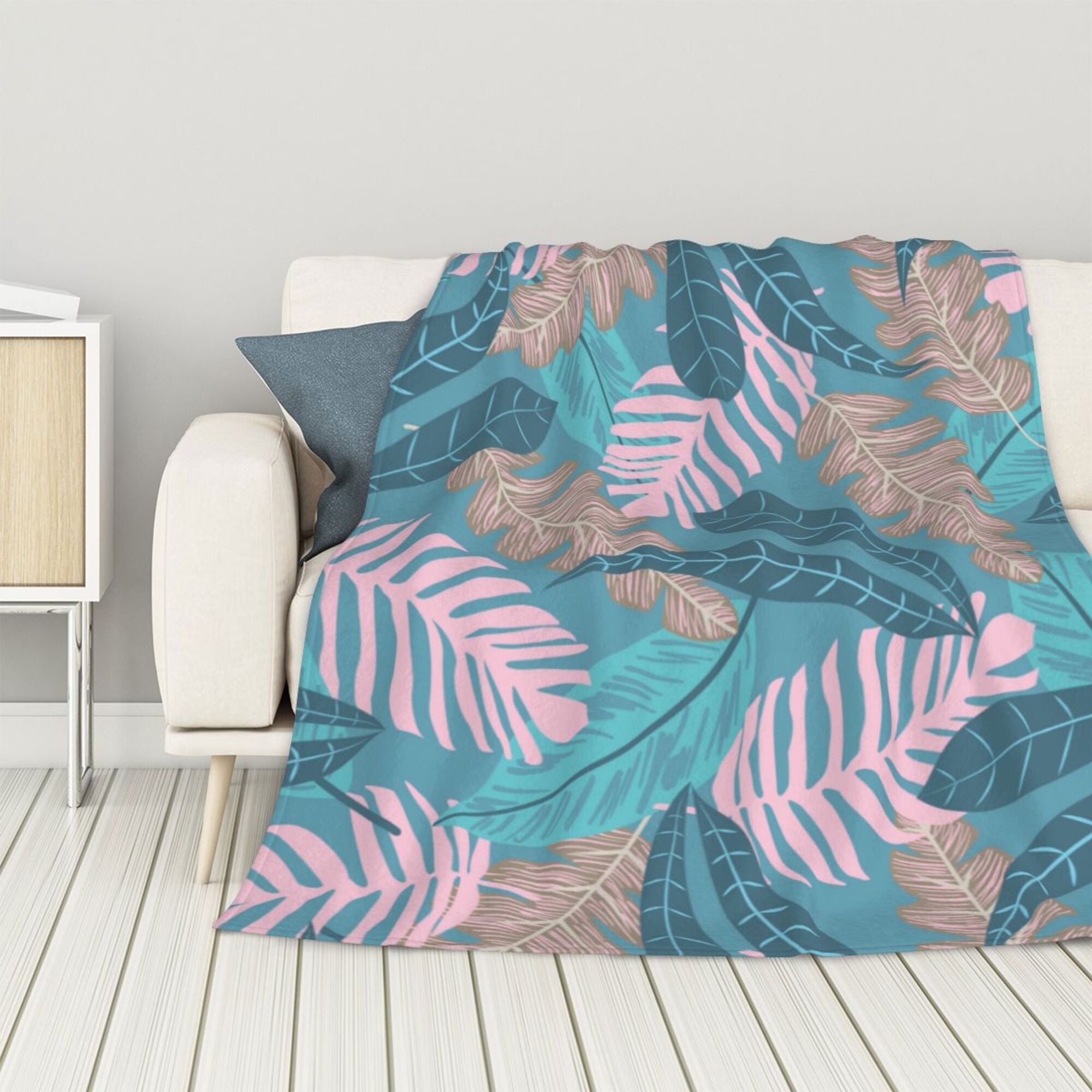 ZNDUO Lightweight Microfiber Bed Blanket, Green Plant Leaf Texture ...