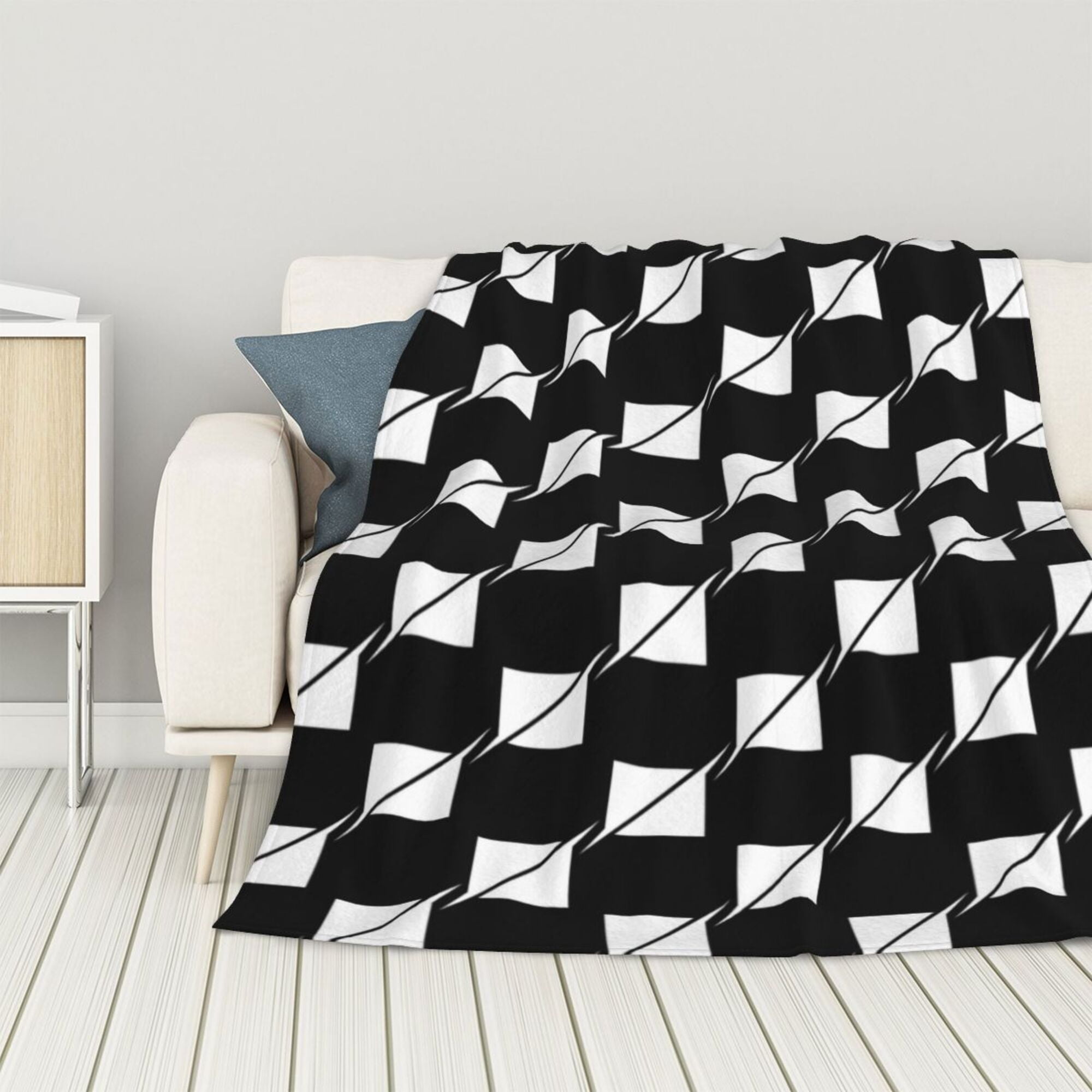 ZNDUO Lightweight Microfiber Bed Blanket, Houndstooth Checkerboard ...