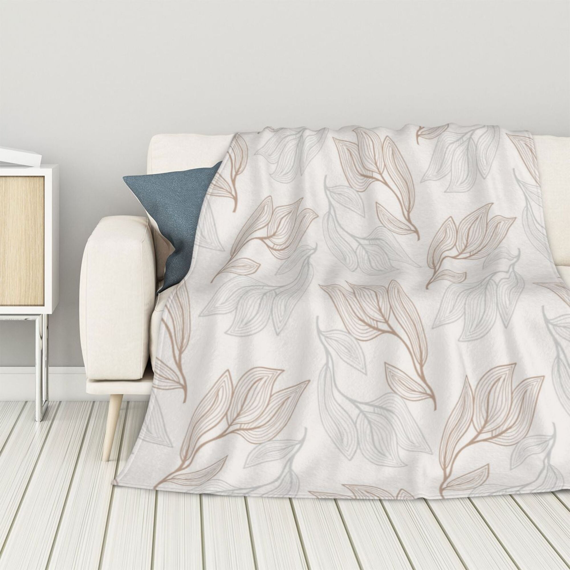 ZNDUO Lightweight Microfiber Bed Blanket, Leaves Abstract Texture ...