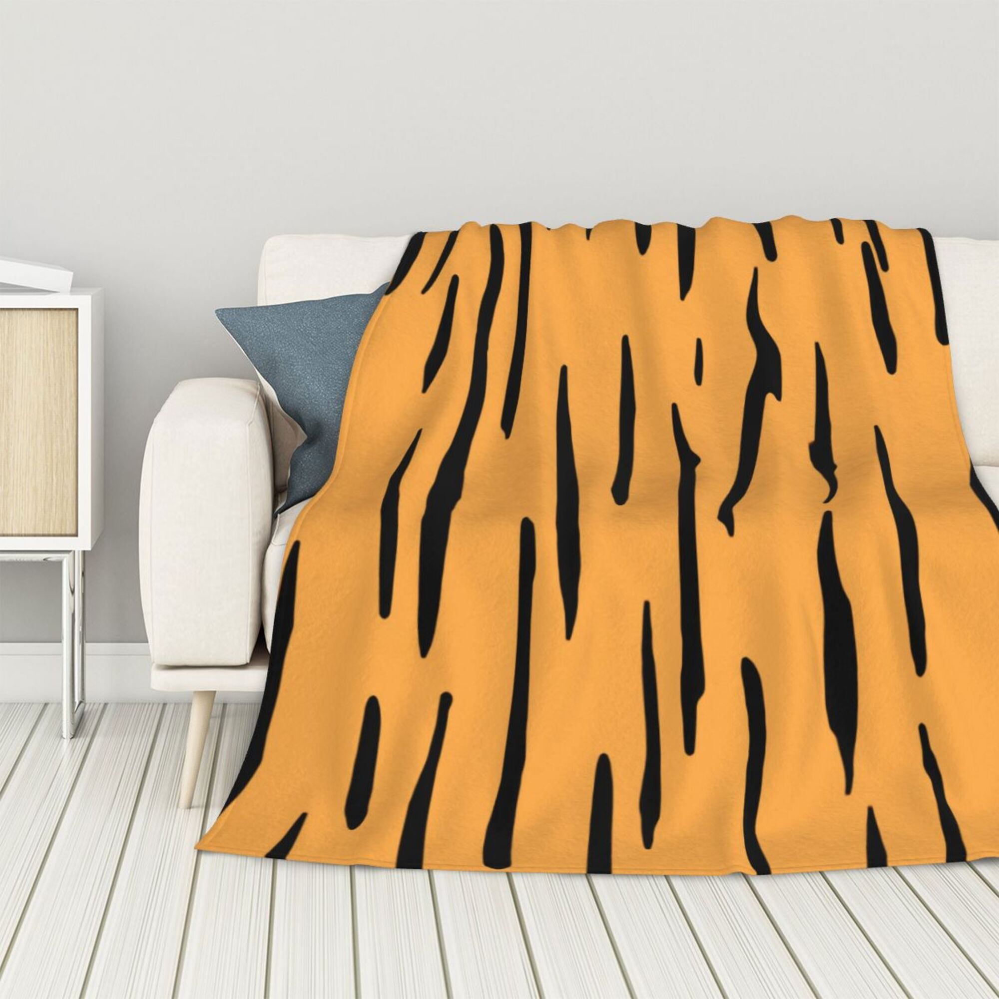 ZNDUO Lightweight Microfiber Bed Blanket, Orange Tiger Stripe Pattern ...