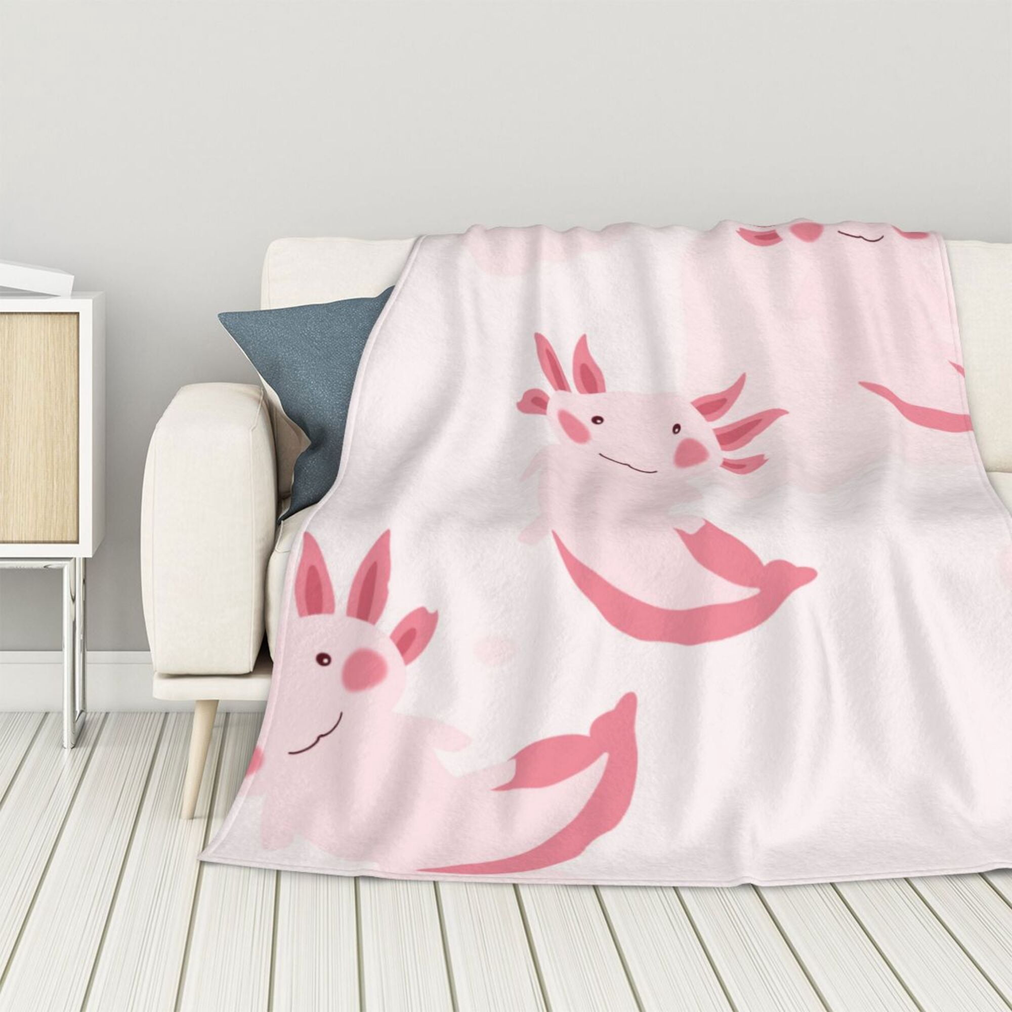 ZNDUO Lightweight Microfiber Bed Blanket, Pink Cute Newt Lizard Pattern ...