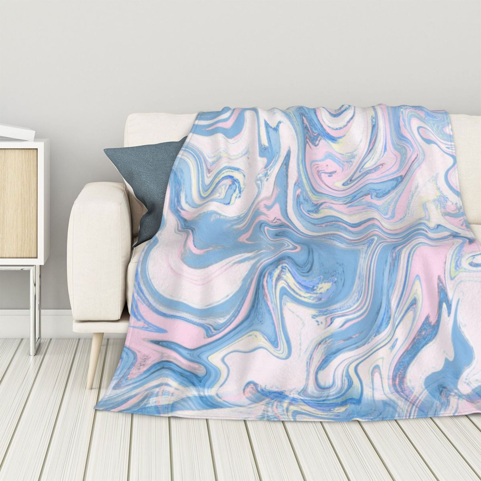 ZNDUO Lightweight Microfiber Bed Blanket, Pink Liquid Texture Pattern ...