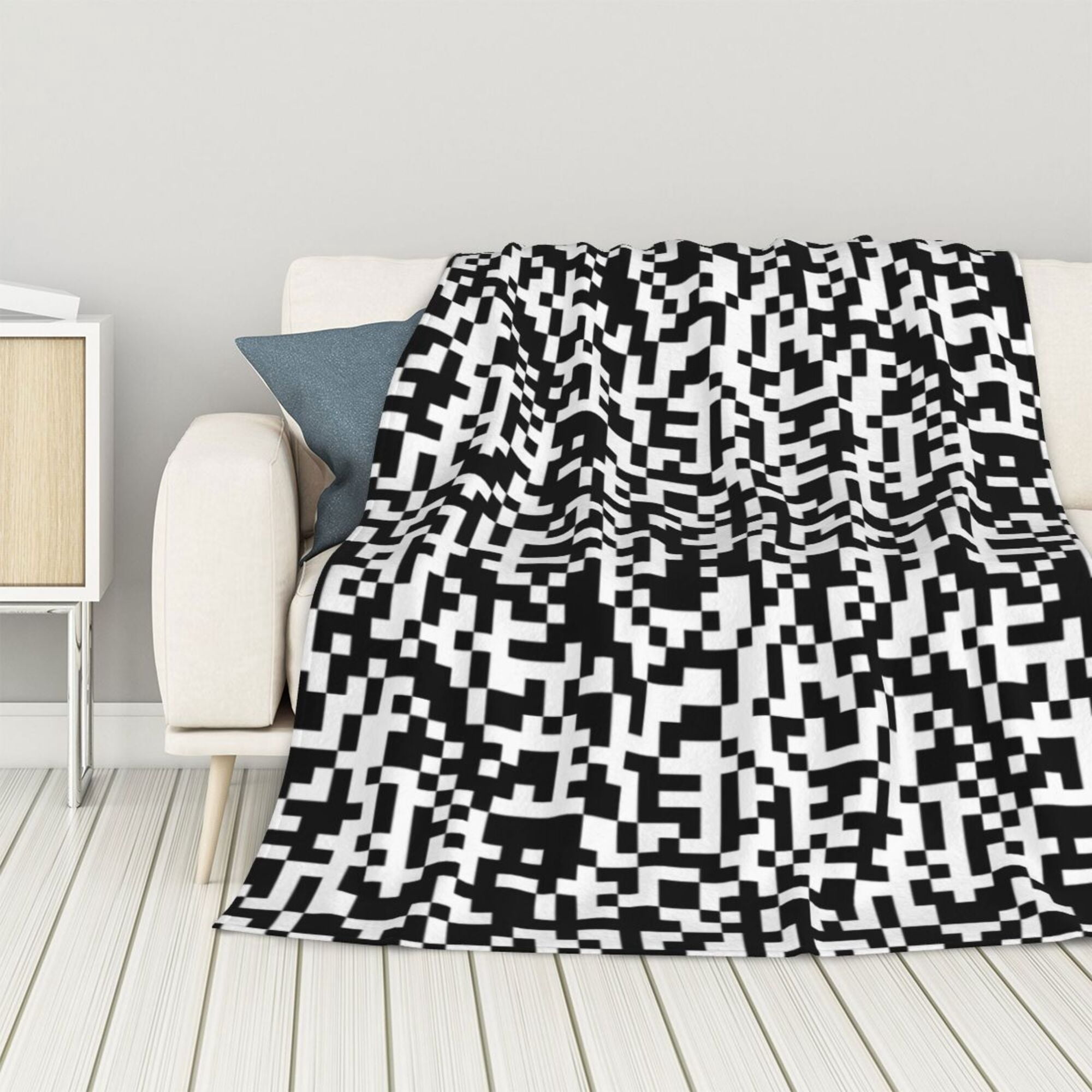 ZNDUO Lightweight Microfiber Bed Blanket, Retro Pixel Black and White ...