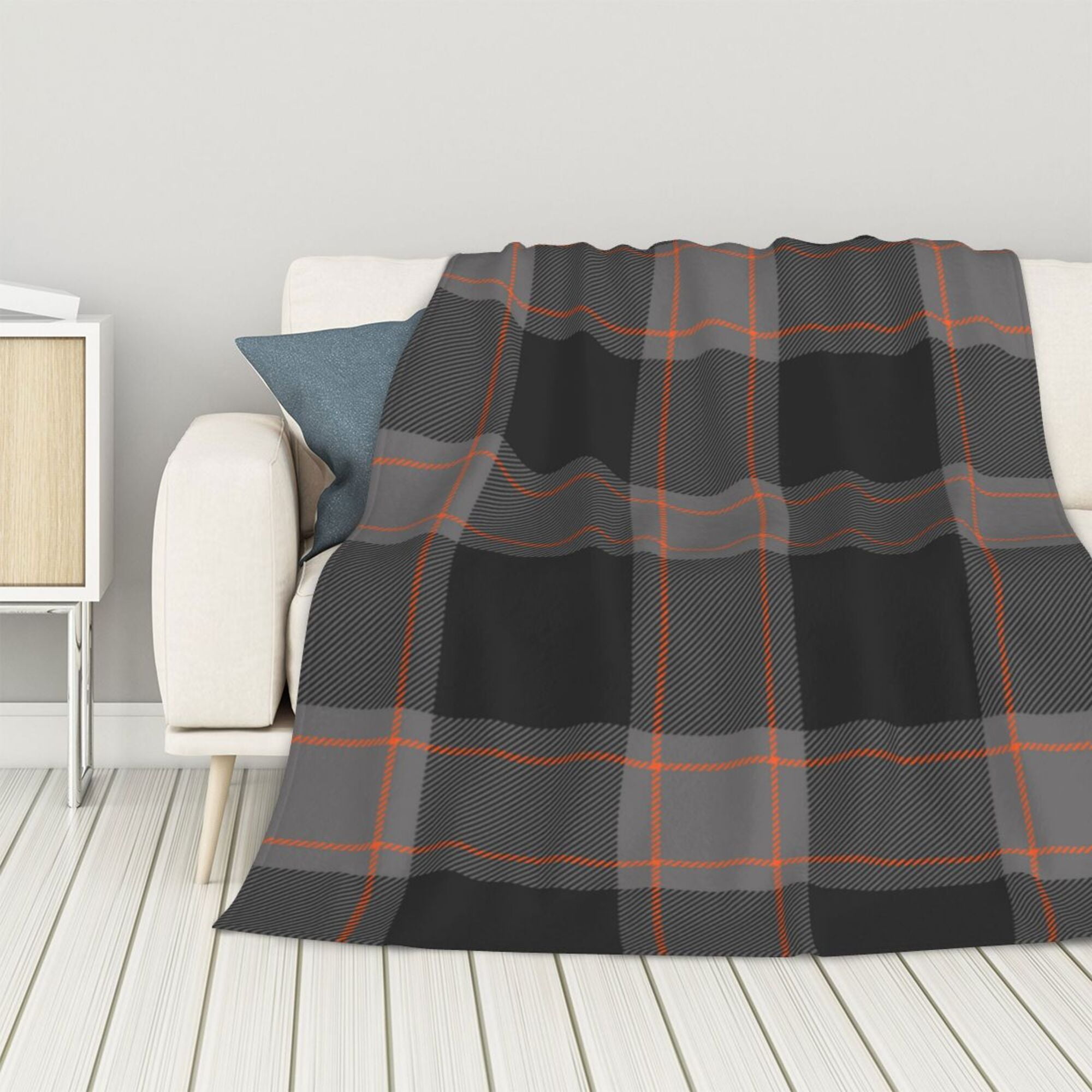 ZNDUO Lightweight Microfiber Bed Blanket, Scottish Seamless Gray ...