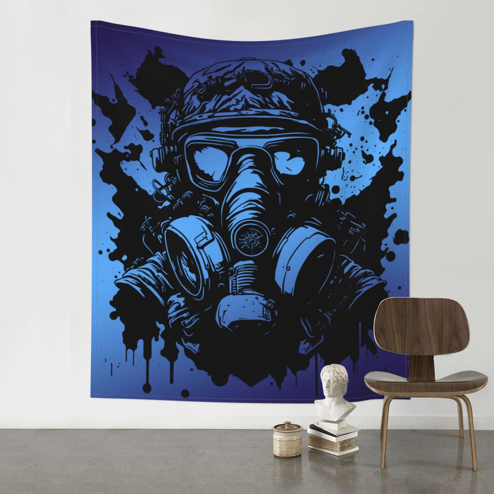 ZNDUO Mask Soldier Pattern Wall Tapestry, Tapestries for Living Room ...