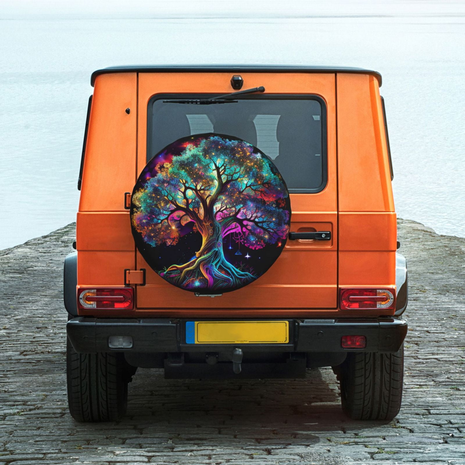ZNDUO Mysterious Rainbow Tree Pattern Spare Tire Cover, Universal Fit ...