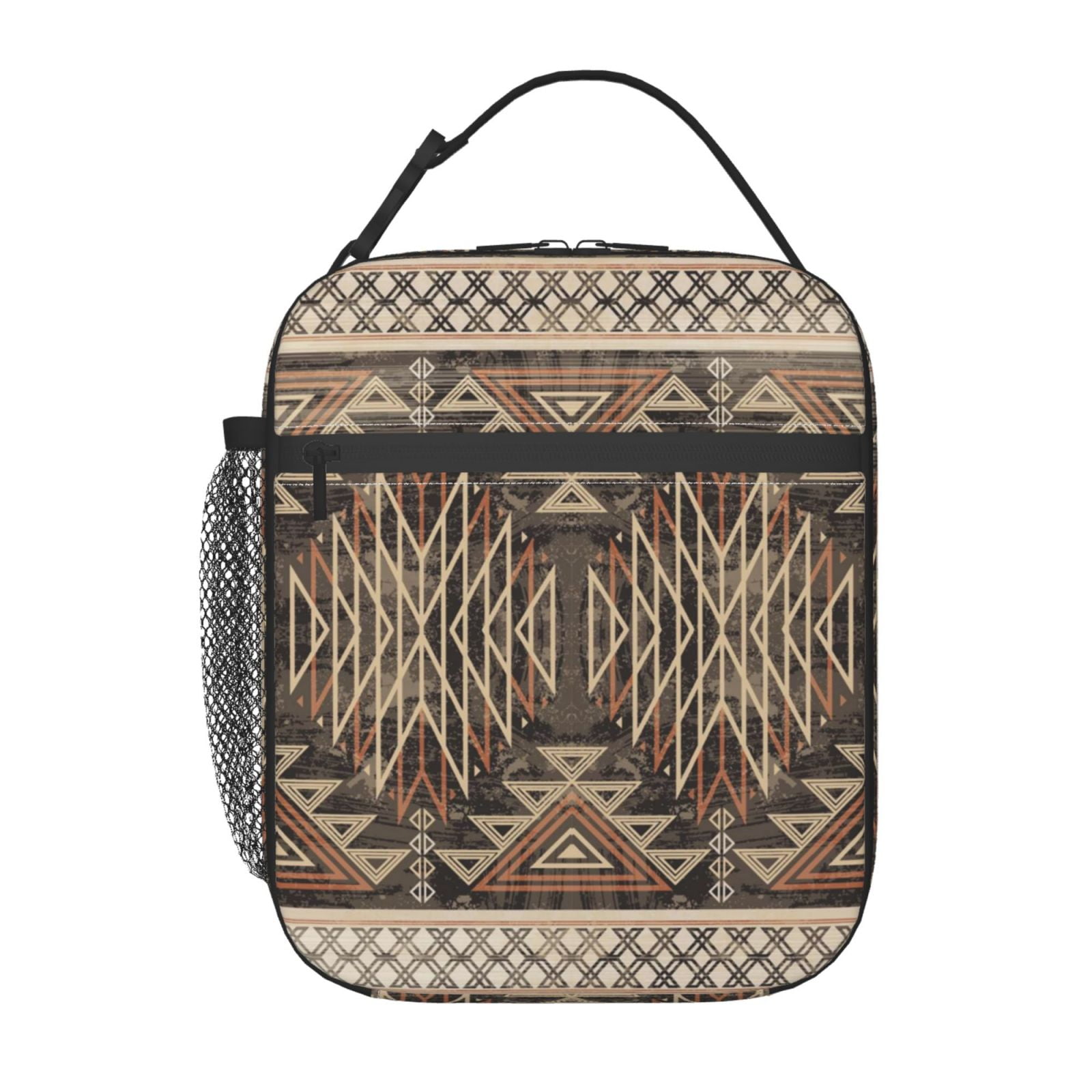 ZNDUO Native Indonesian Aztec Grey Art Pattern Lunch Bag, Reusable ...