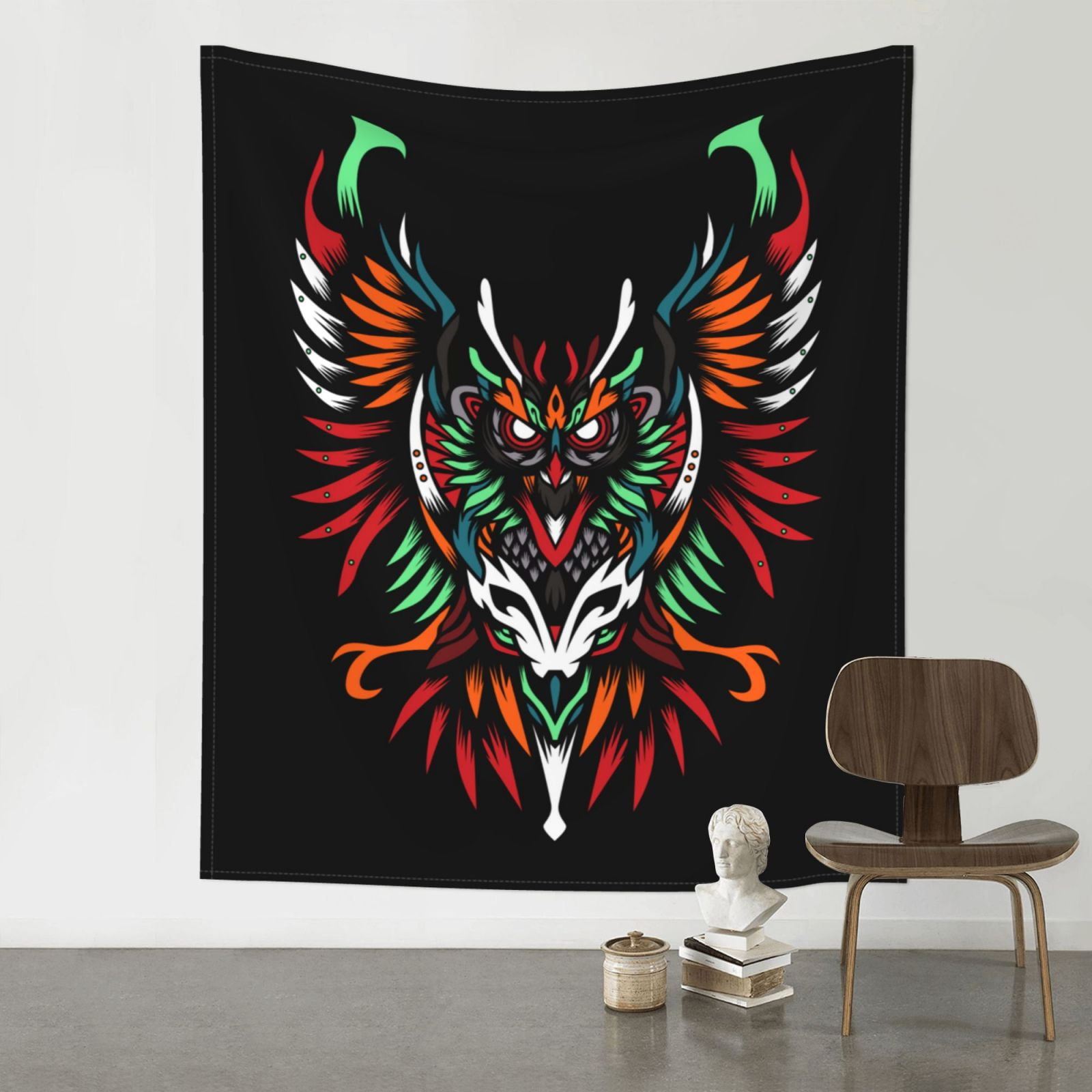 ZNDUO Owl Warrior Pattern Wall Tapestry, Tapestries for Living Room ...