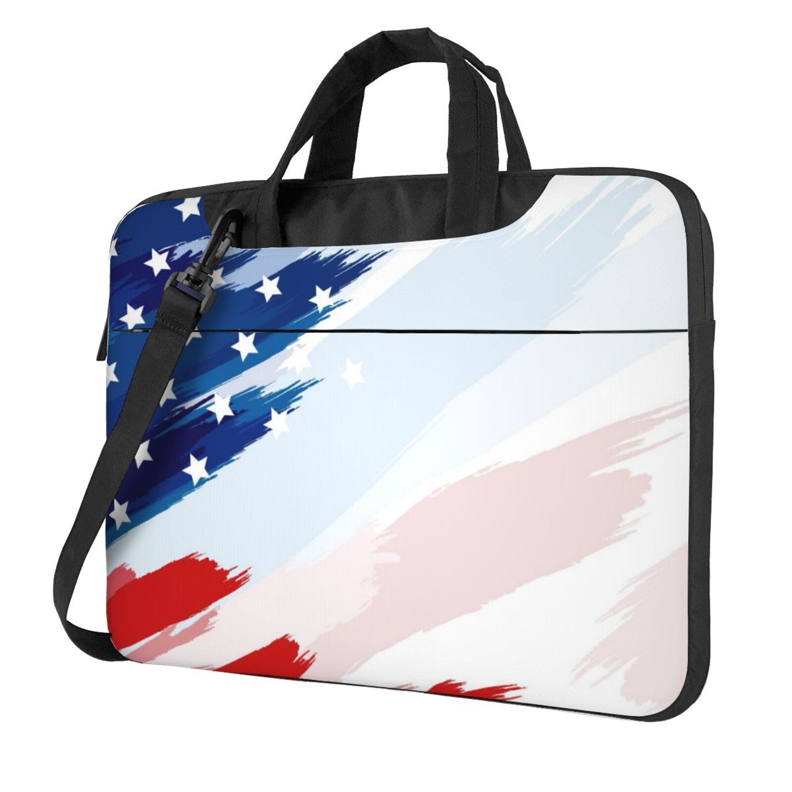 ZNDUO Patriotic Usa Flag Paintbrush Pattern Laptop Bag, 13 inch ...
