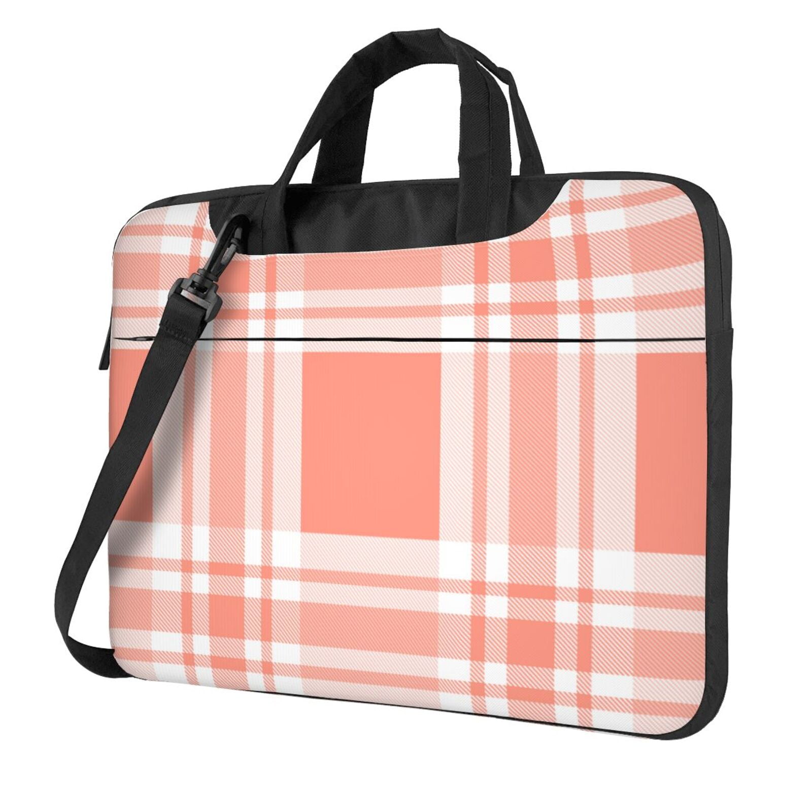 ZNDUO Pink Plaid Seamless Pattern Laptop Bag, 13 inch Business Casual ...