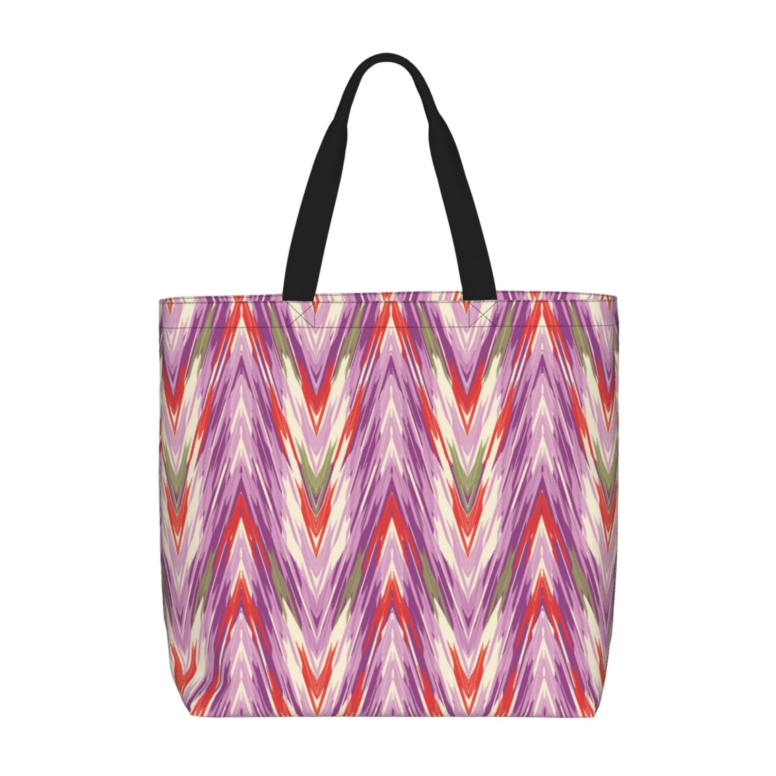 ZNDUO Pink Purple Abstract Texture Pattern Large Tote Bag, Zipper ...