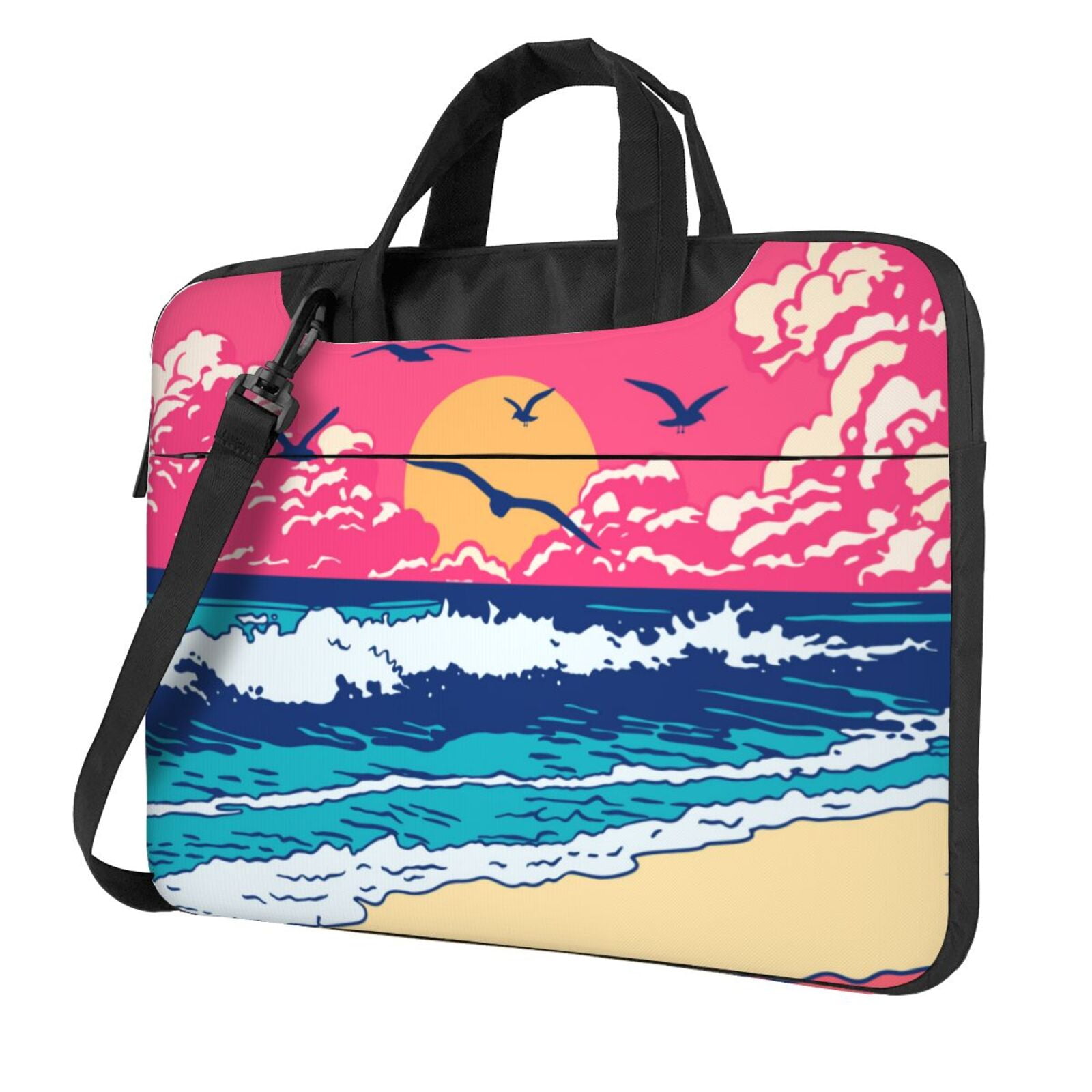 ZNDUO Pink Sea Cartoon Pattern Laptop Bag, 13 inch Business Casual ...