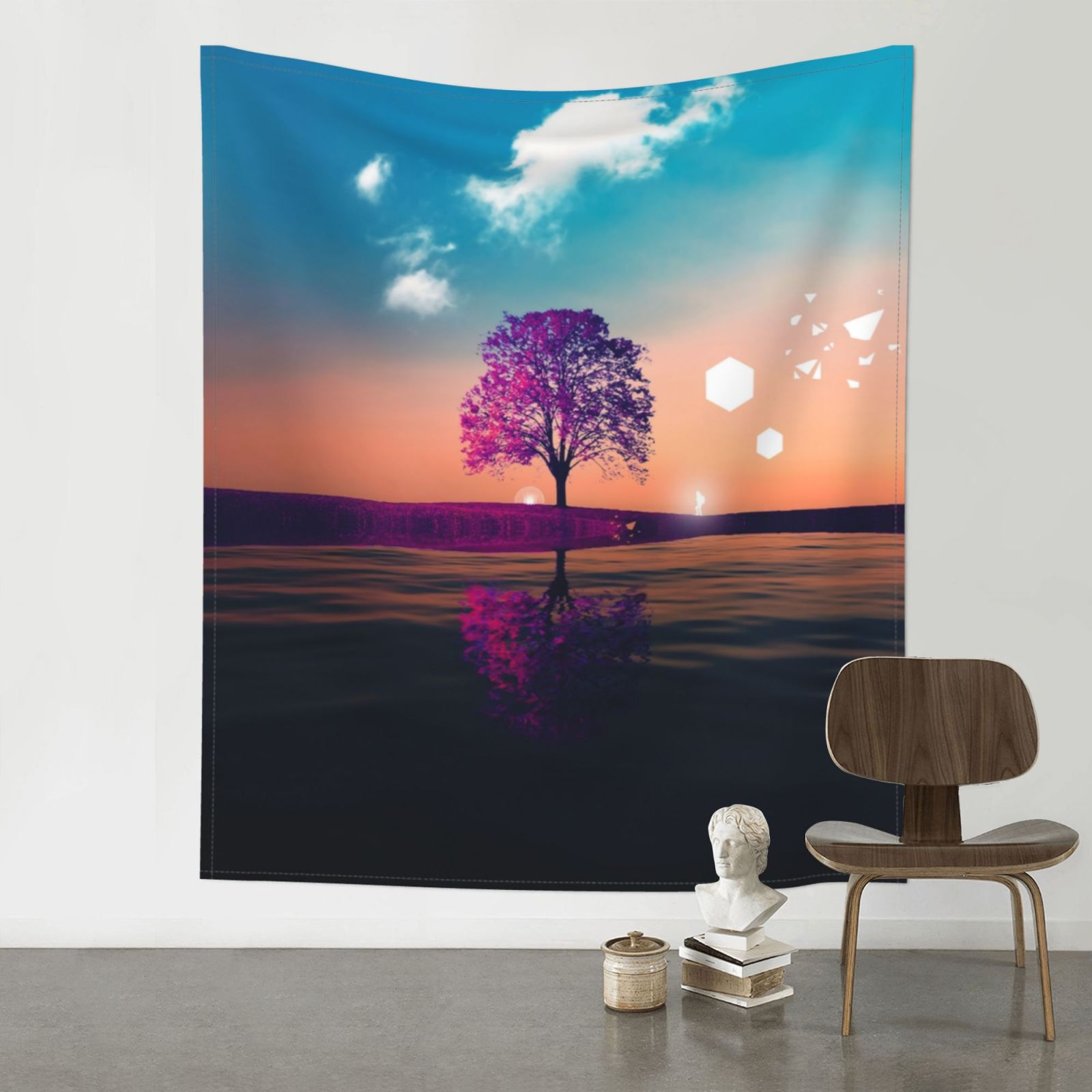 ZNDUO Pink Tree Pattern Wall Tapestry, Tapestries for Living Room ...