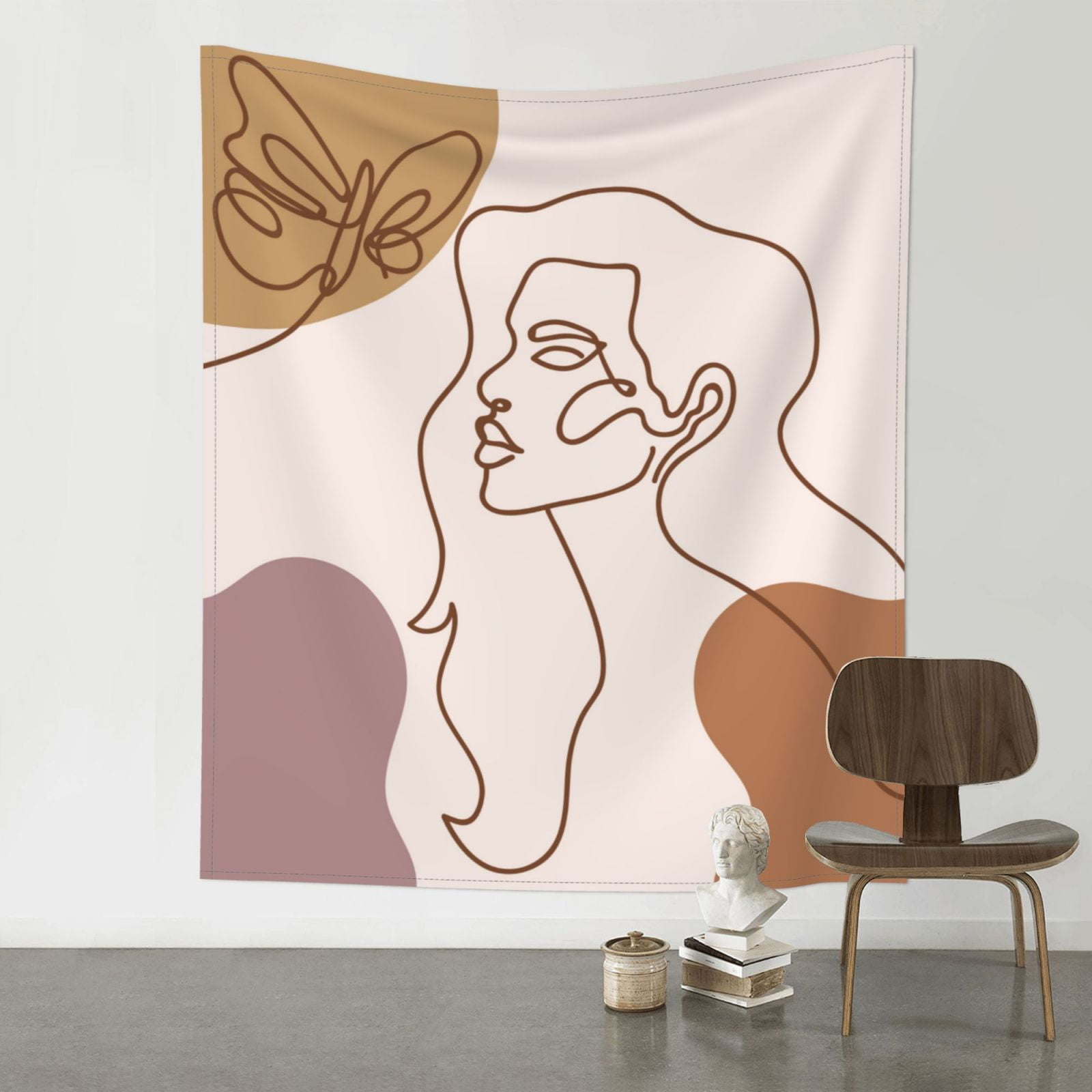 ZNDUO Portrait Line Art Pattern Wall Tapestry, Tapestries for Living ...