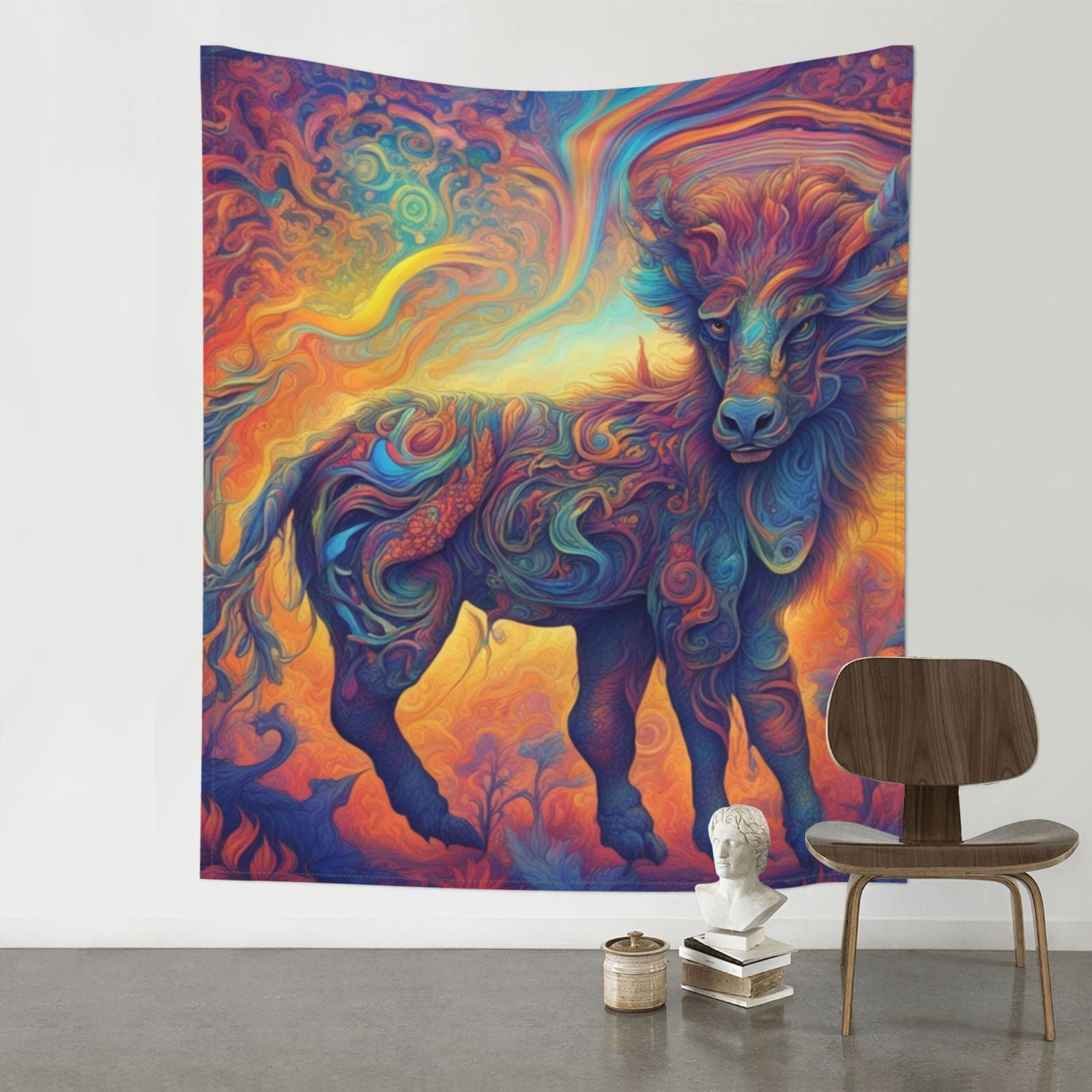 ZNDUO Psychedelic Abstract Cow Art Pattern Wall Tapestry, Tapestries ...