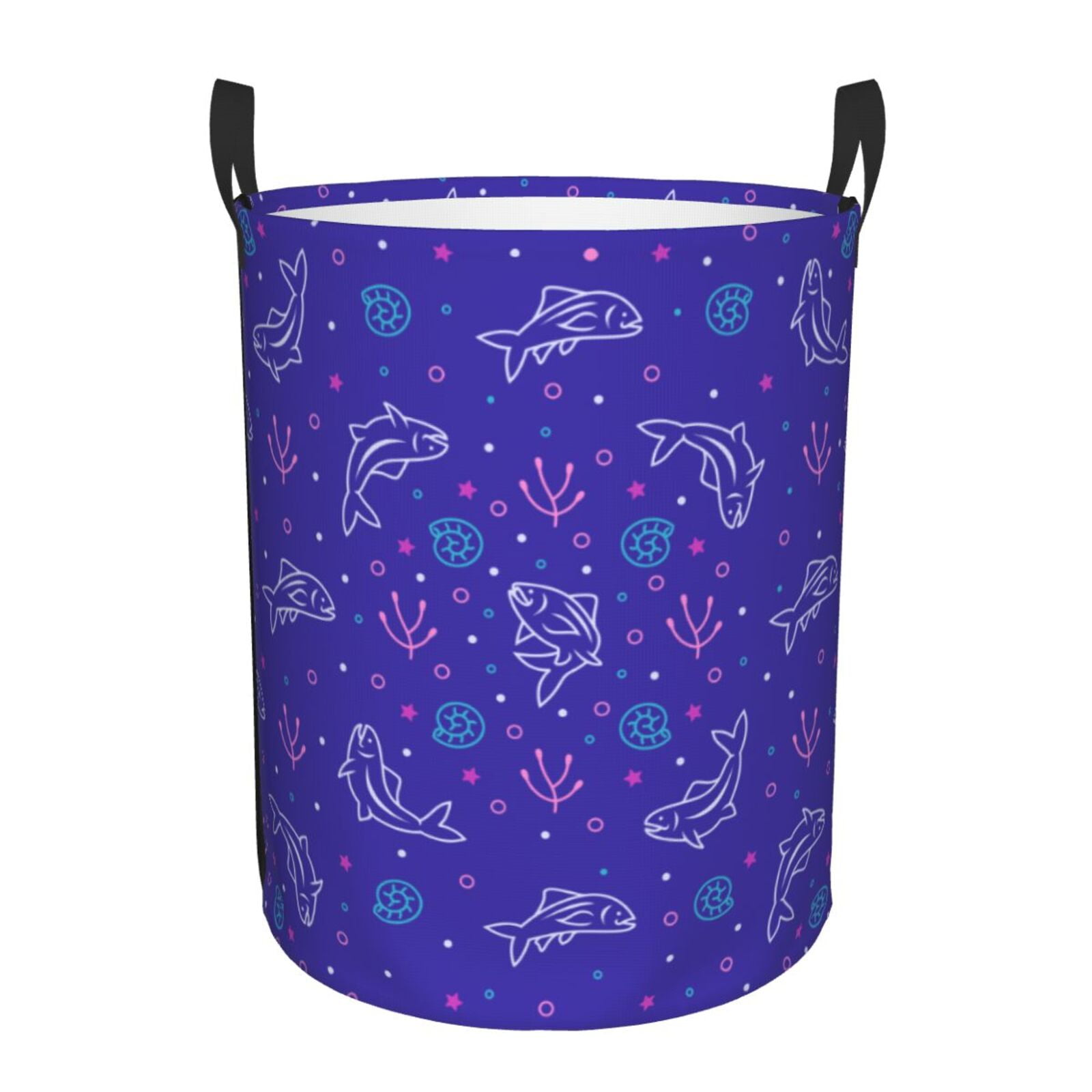 ZNDUO Purple Line Ocean Graffiti Pattern Laundry Basket, Waterproof ...