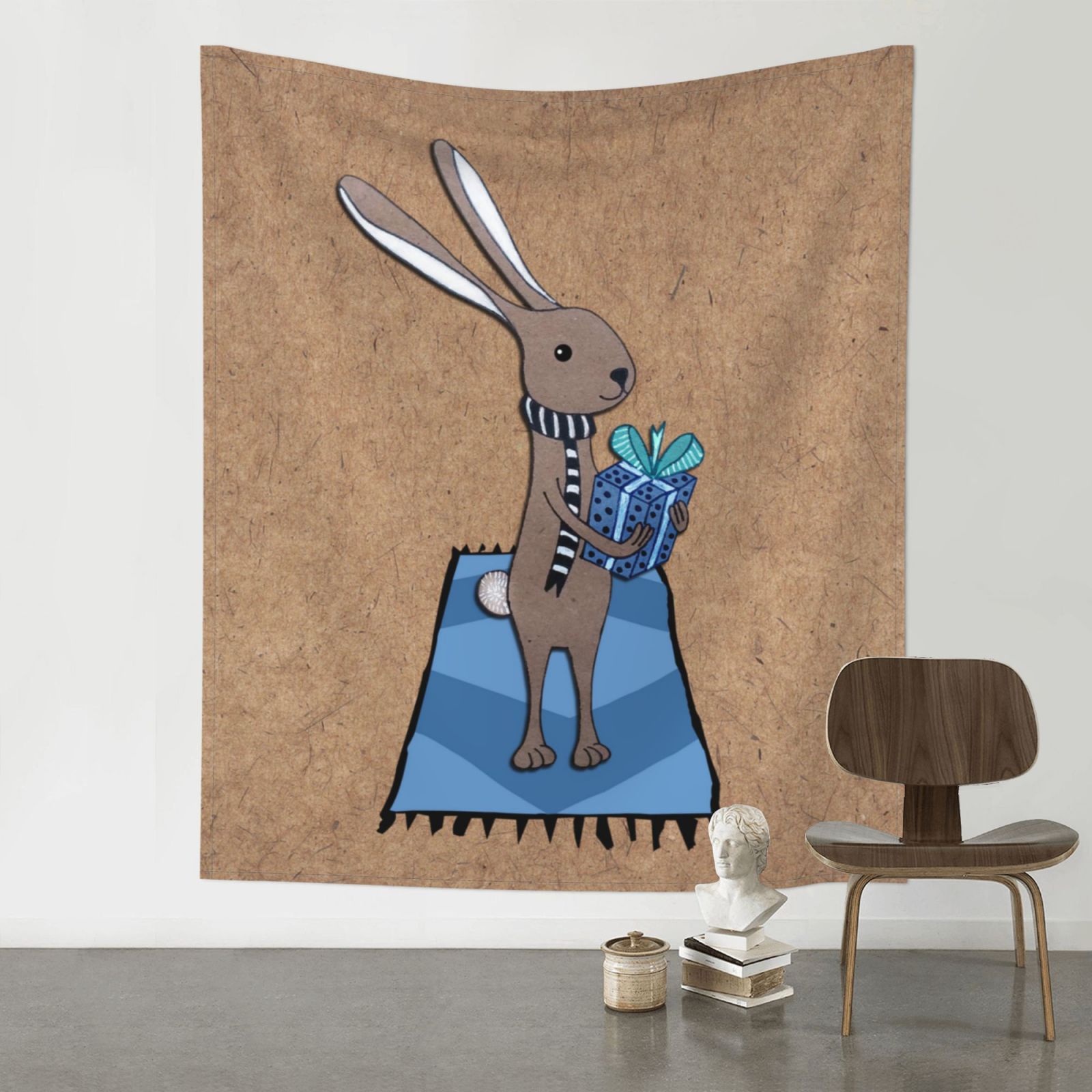 ZNDUO Rabbit Drawing Pattern Wall Tapestry, Tapestries for Living Room ...