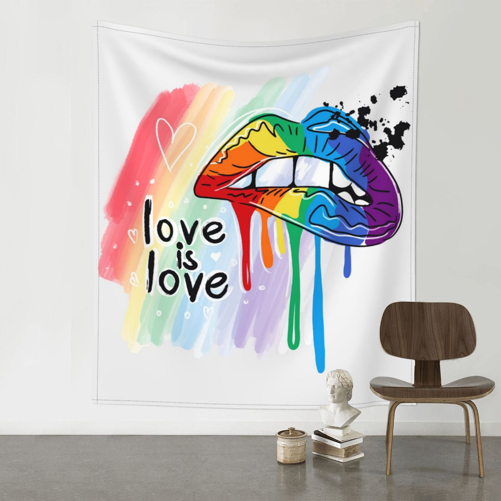 ZNDUO Rainbow Lips Love Art Pattern Wall Tapestry, Tapestries for ...