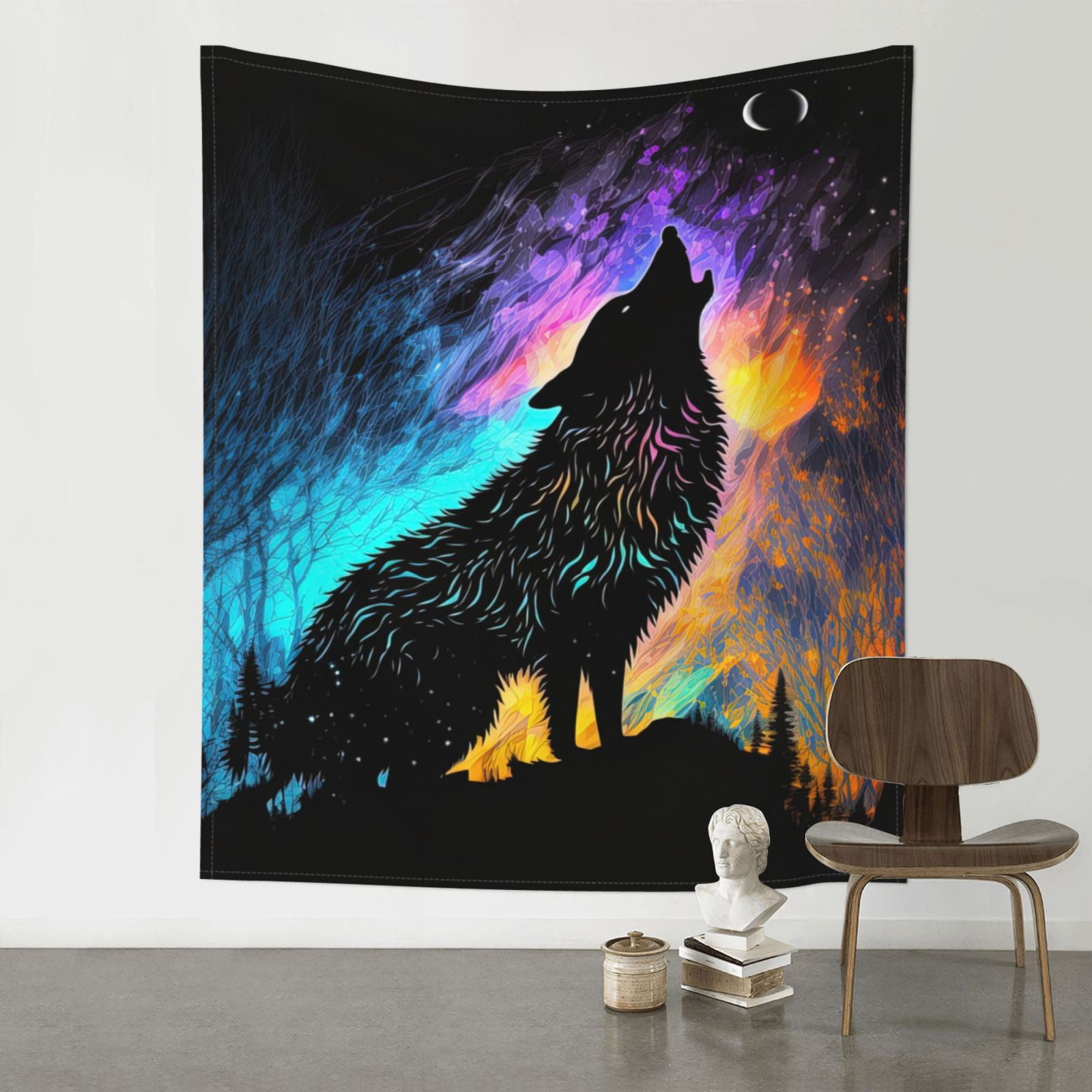 ZNDUO Raster Fantasy Abstraction Wolf Pattern Wall Tapestry, Tapestries ...