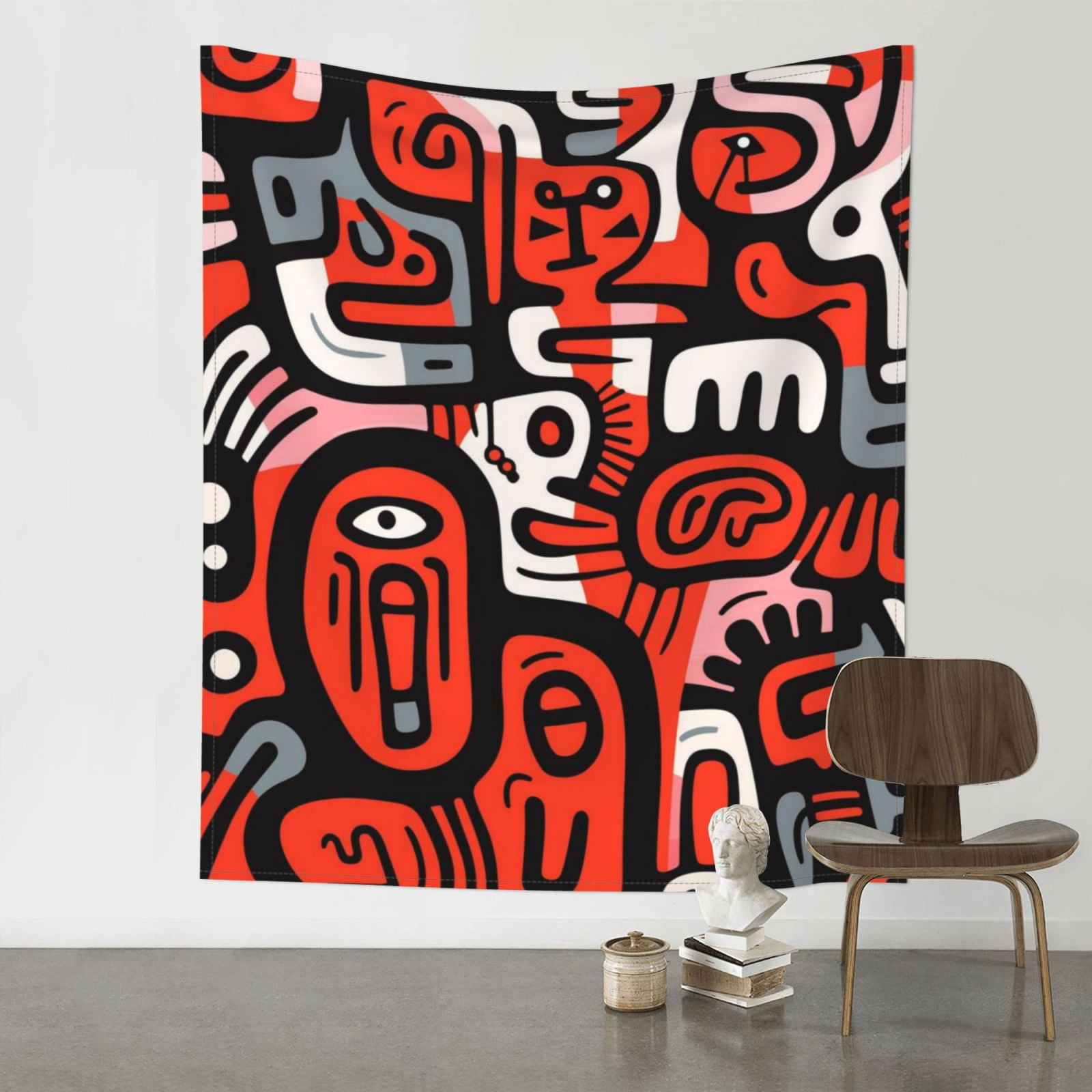 ZNDUO Red Abstract Monster Art Pattern Wall Tapestry, Tapestries for ...