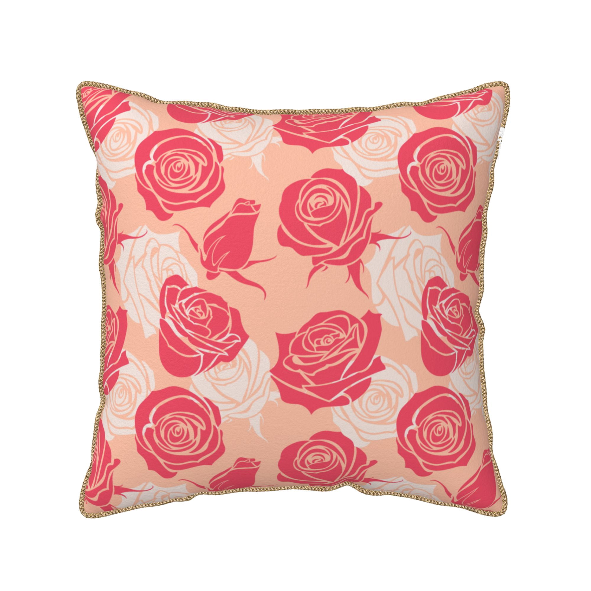 ZNDUO Red Romantic Roses Pattern Throw Pillows for Couch-Indoor ...