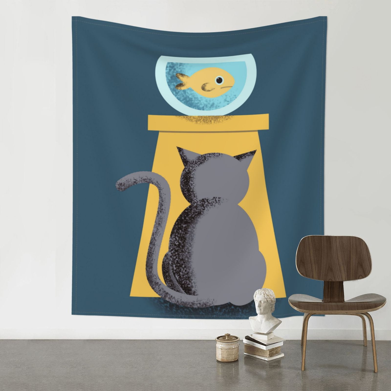 ZNDUO Retro Curious Kitten Pattern Wall Tapestry, Tapestries for Living ...